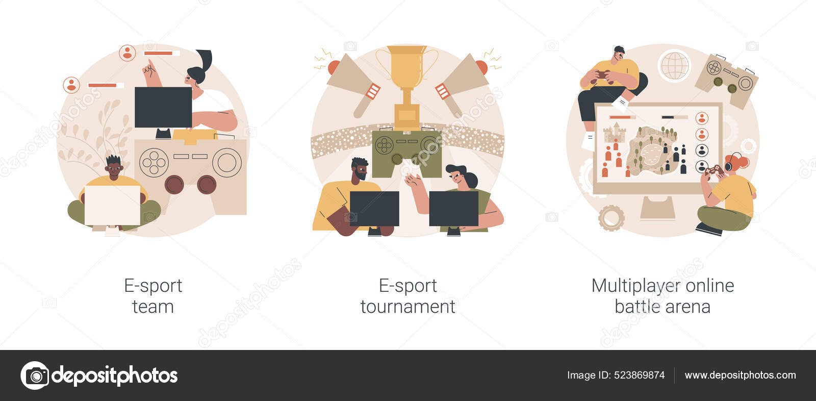 Gaming platform abstract concept vector illustrations. Stock Vector ...