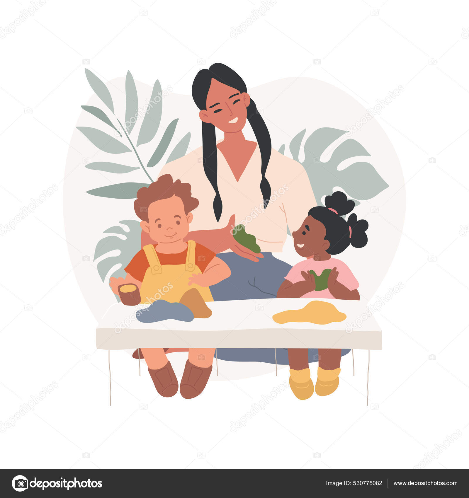 Touching textures isolated cartoon vector illustrations. Stock Vector ...