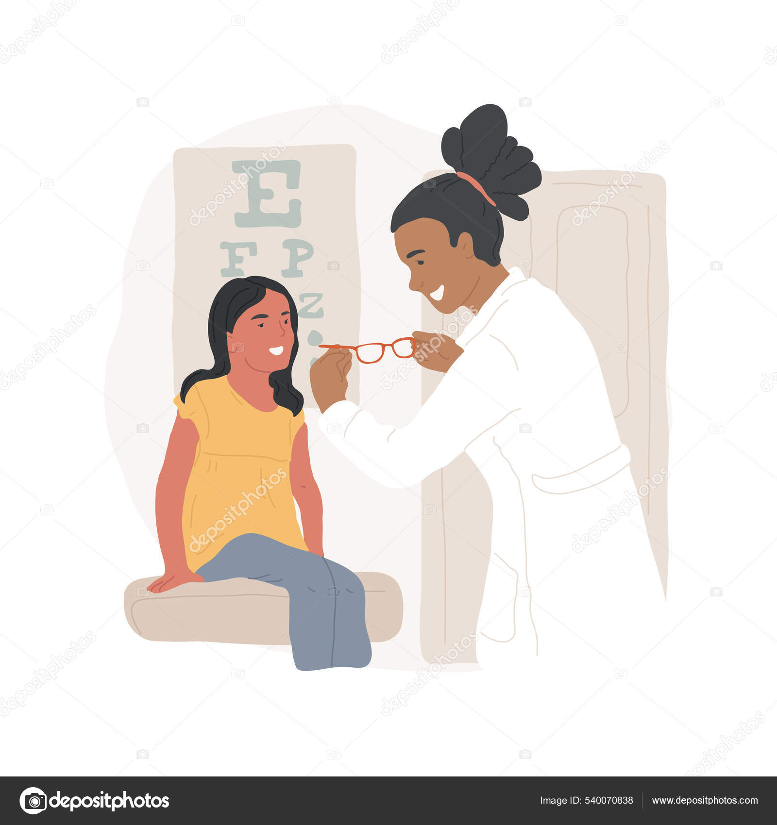 Ophthalmologist isolated cartoon vector illustrations. Stock Vector by ...
