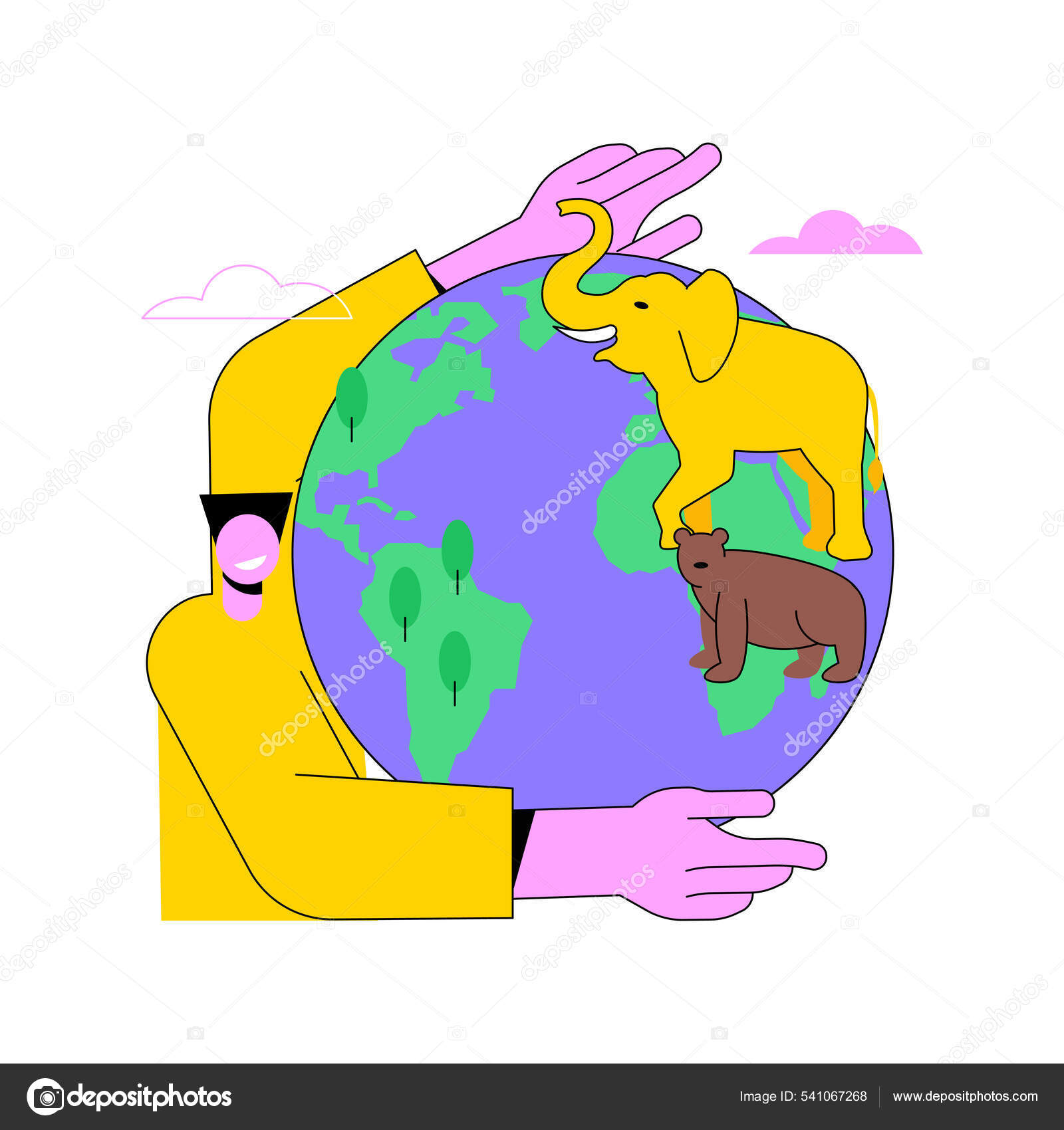 Wild animals protection abstract concept vector illustration. Stock ...