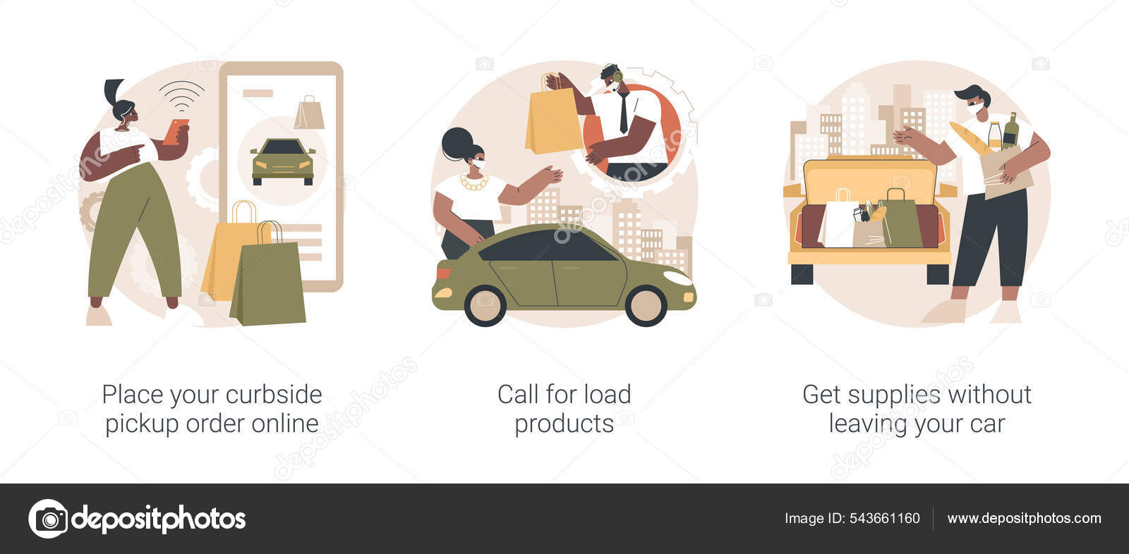 Curbside pickup abstract concept vector illustrations. Stock Vector by ...