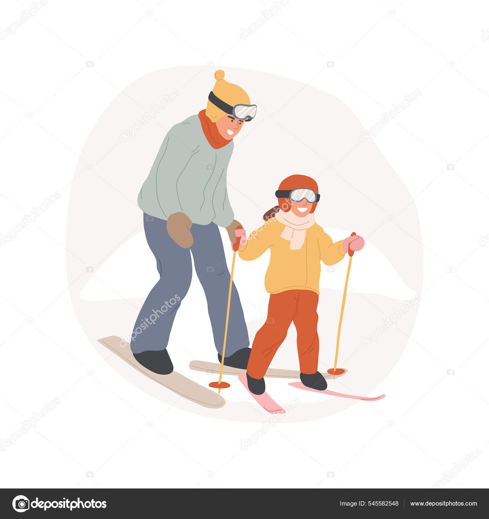 Ski training abstract concept vector illustration. Stock Vector by ...