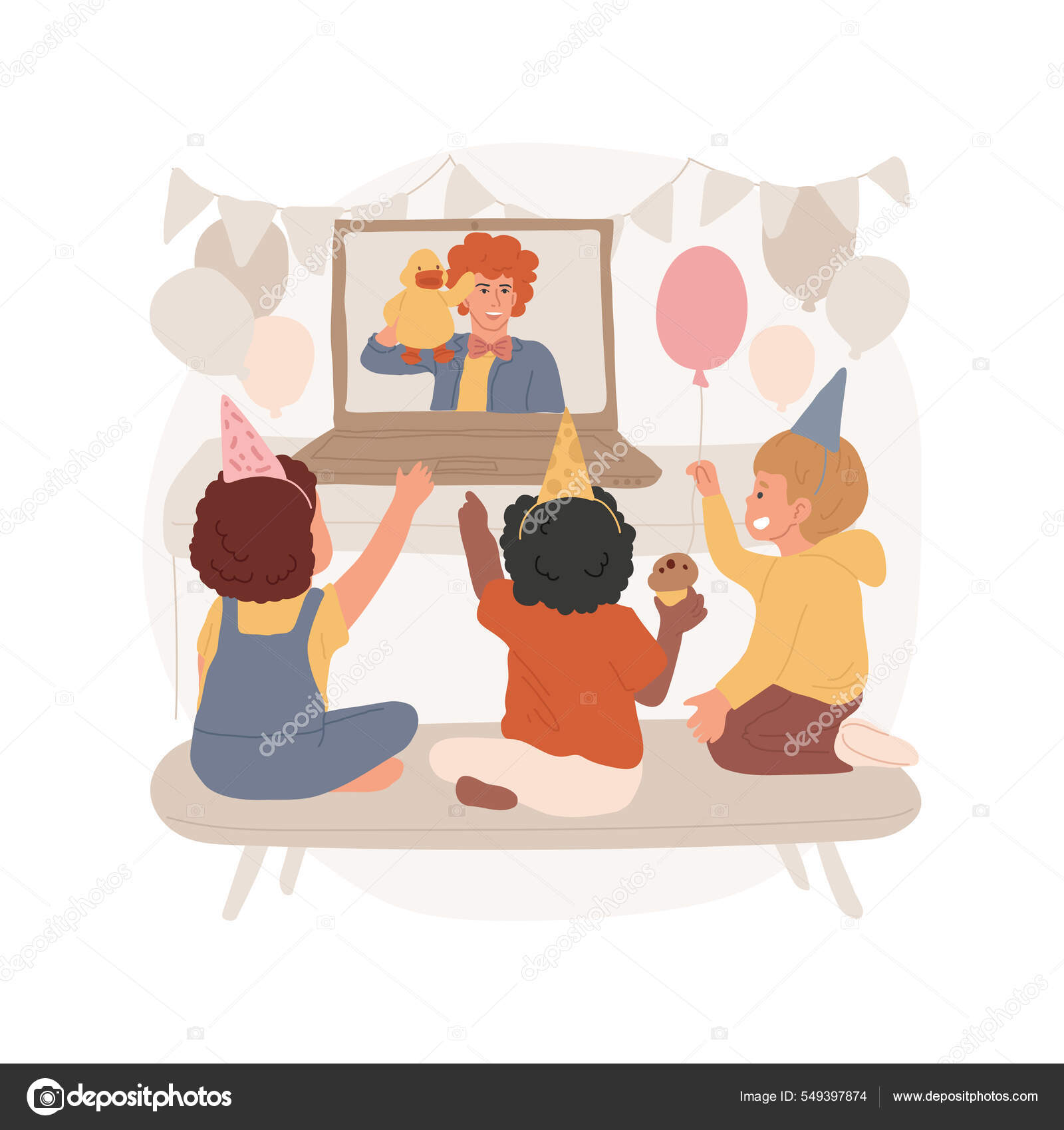 Partido virtual ilustración vectorial de dibujos animados aislados ...