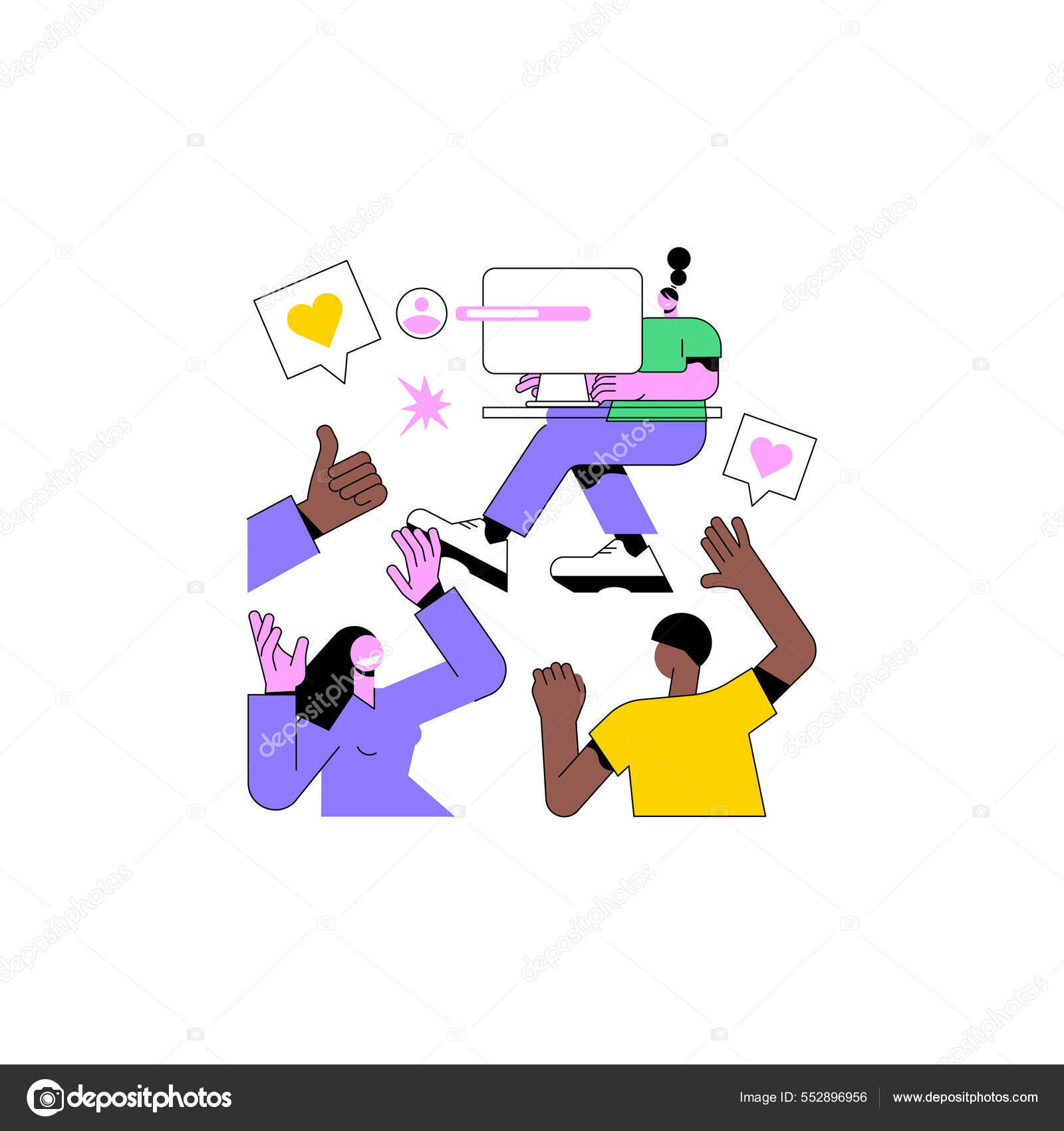 Esport fans abstract concept vector illustration. Stock Illustration by ...