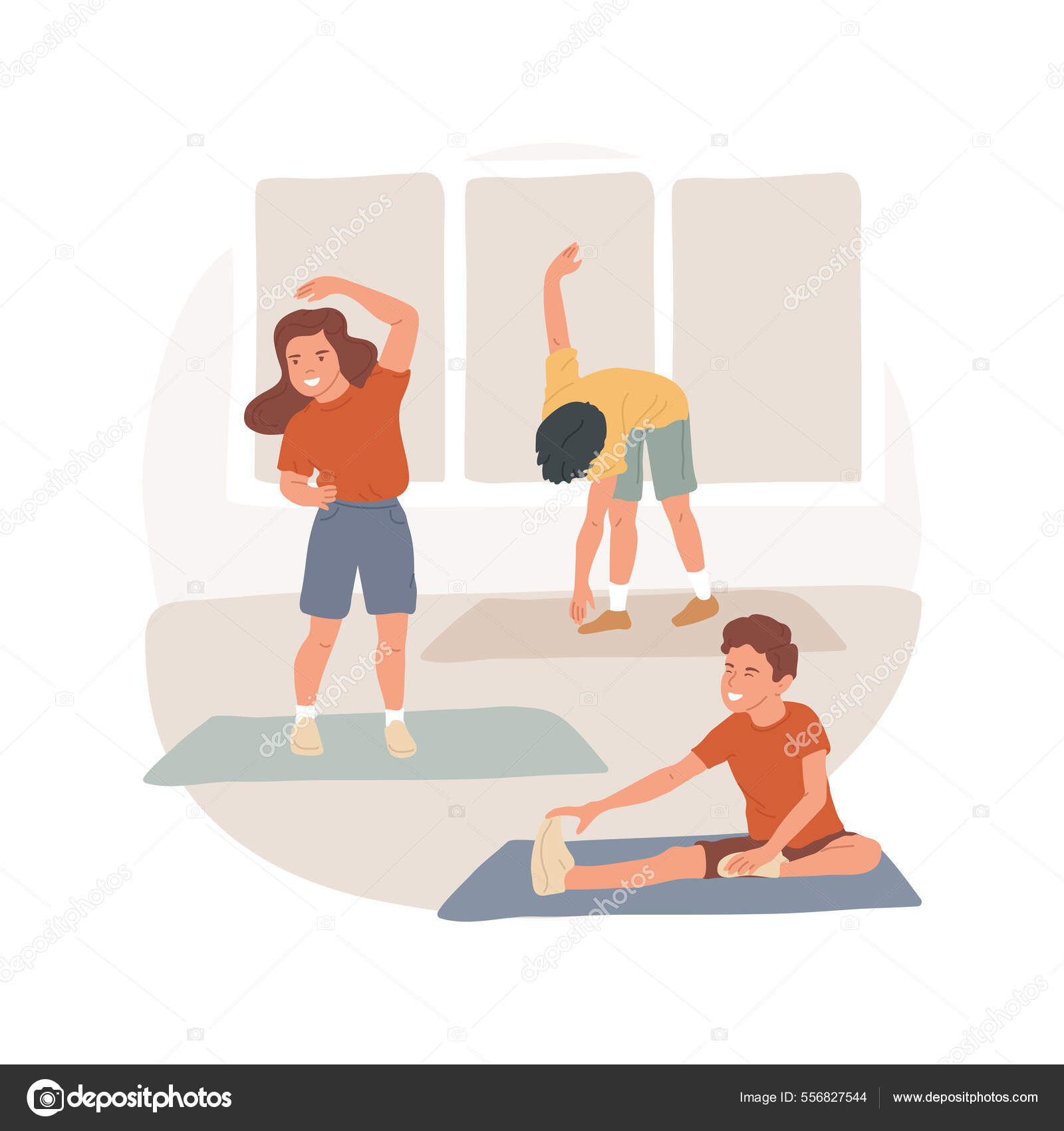 Classroom fitness isolated cartoon vector illustration. Stock Vector ...