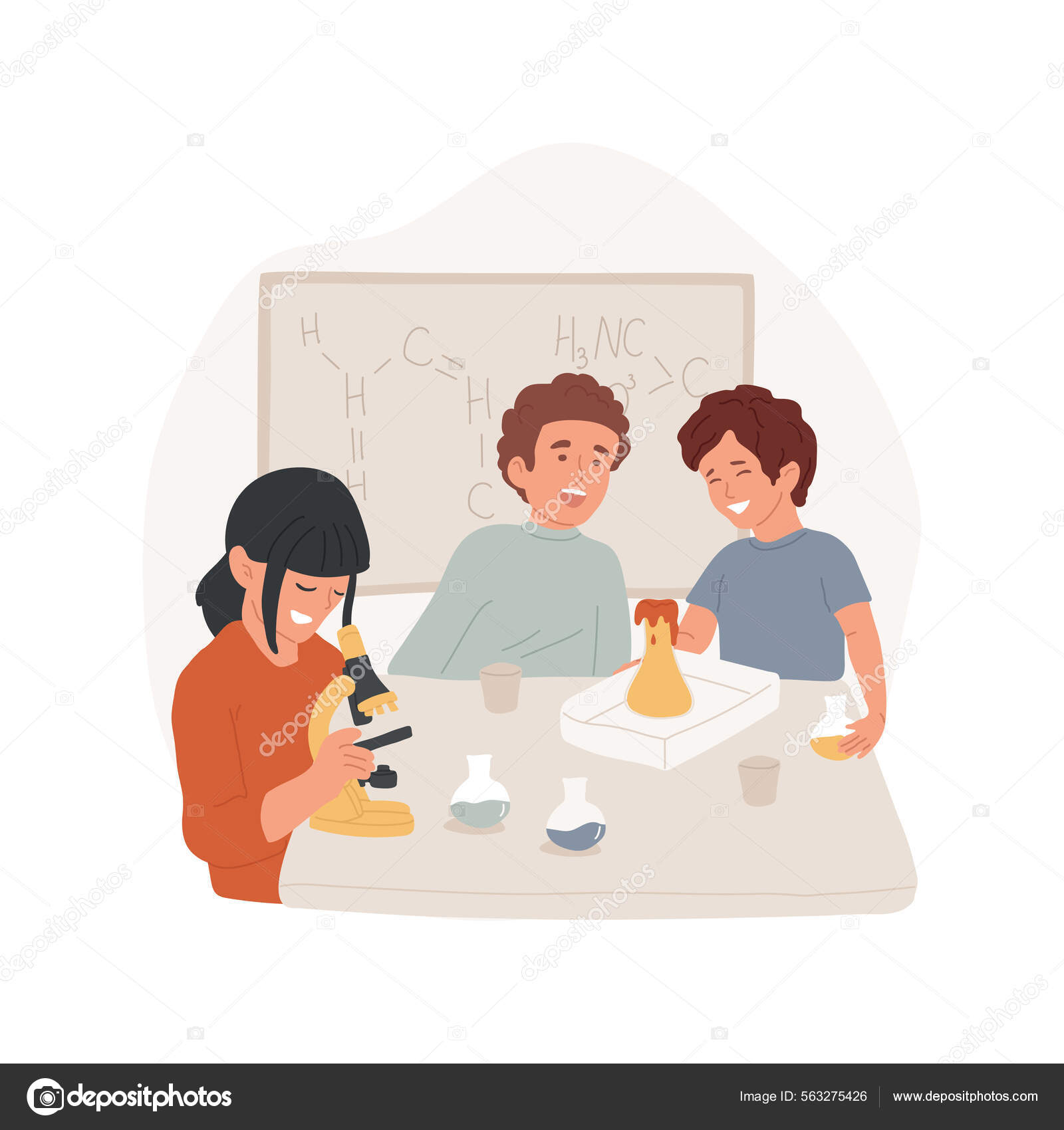 Science class isolated cartoon vector illustration. Stock Vector by ...