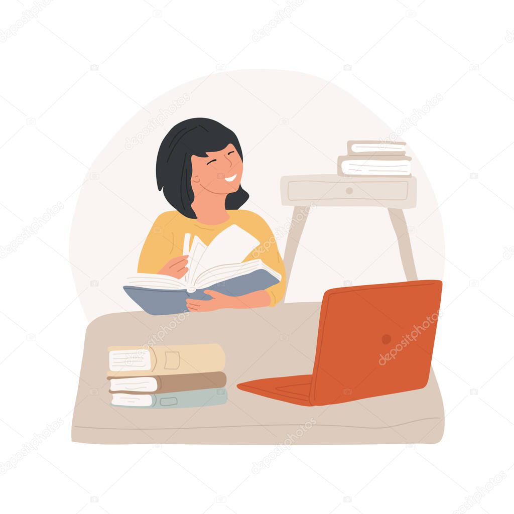 Lectura de campo virtual ilustraci n vectorial de dibujos animados aislados. 2024