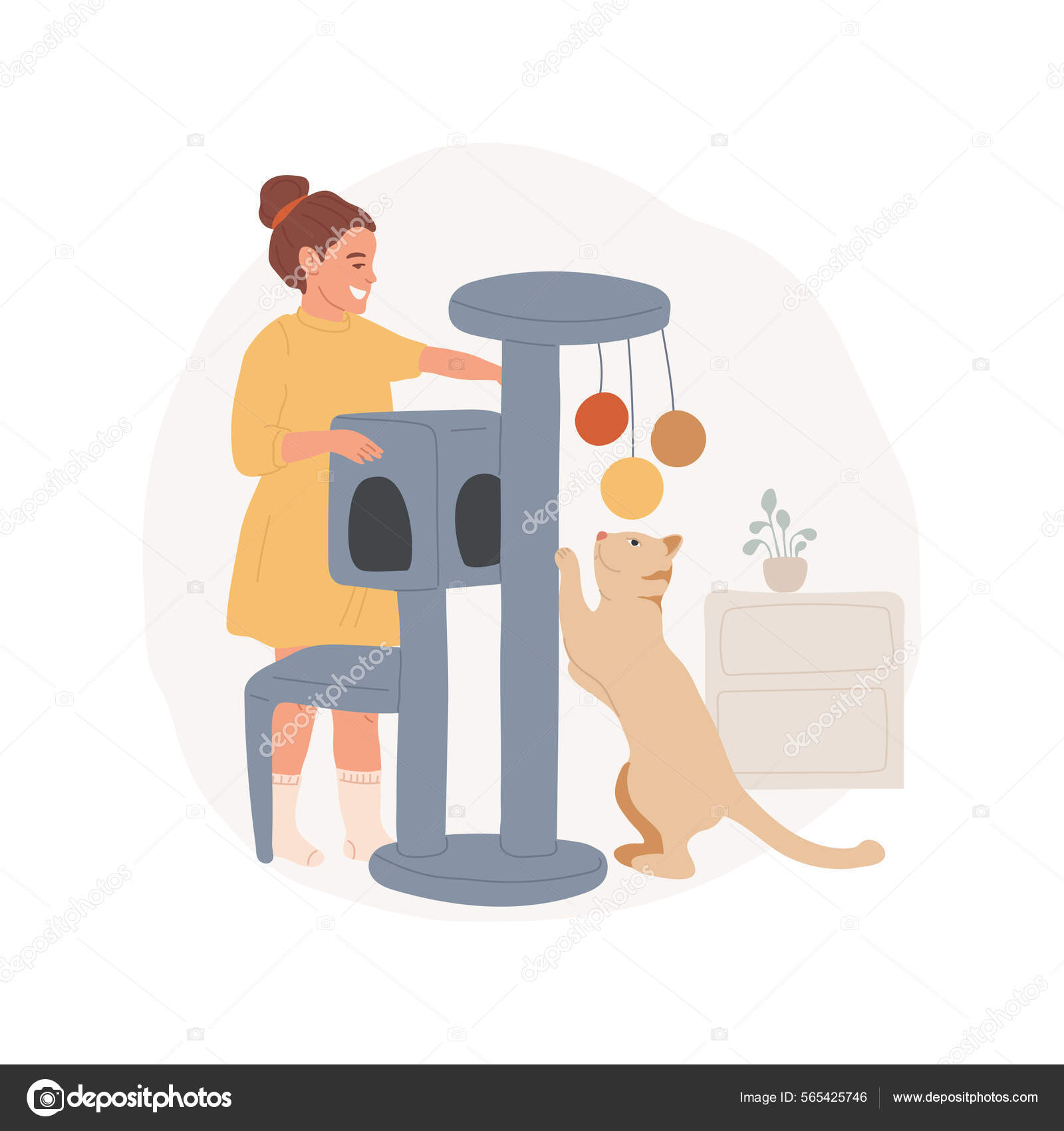 Scratching post isolated cartoon vector illustration. Stock Vector ...