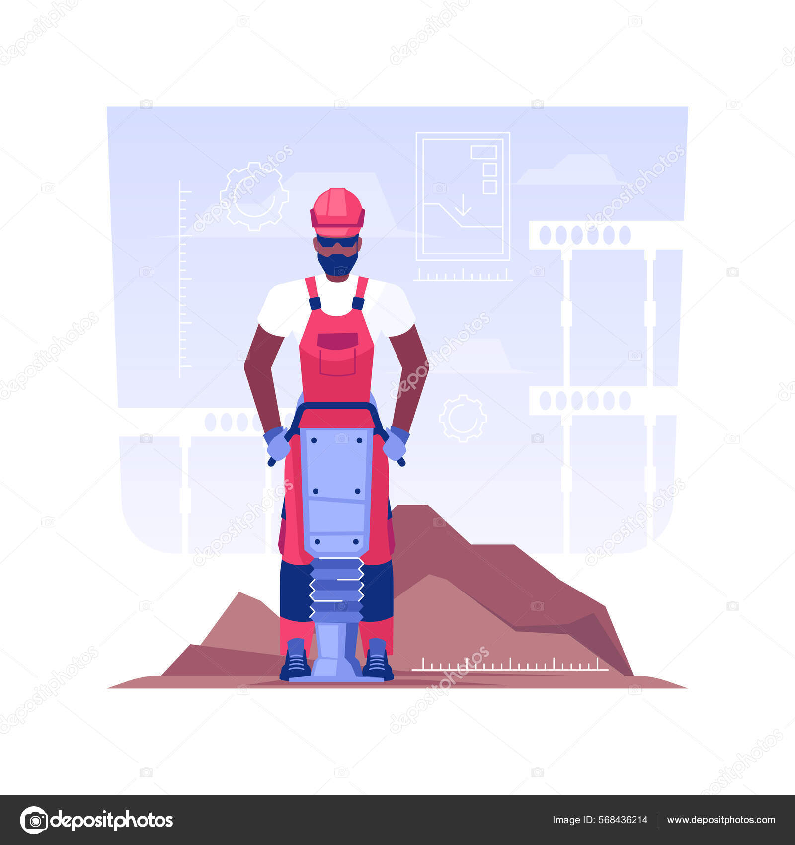 Soil compaction isolated concept vector illustration. Vecteur par ...