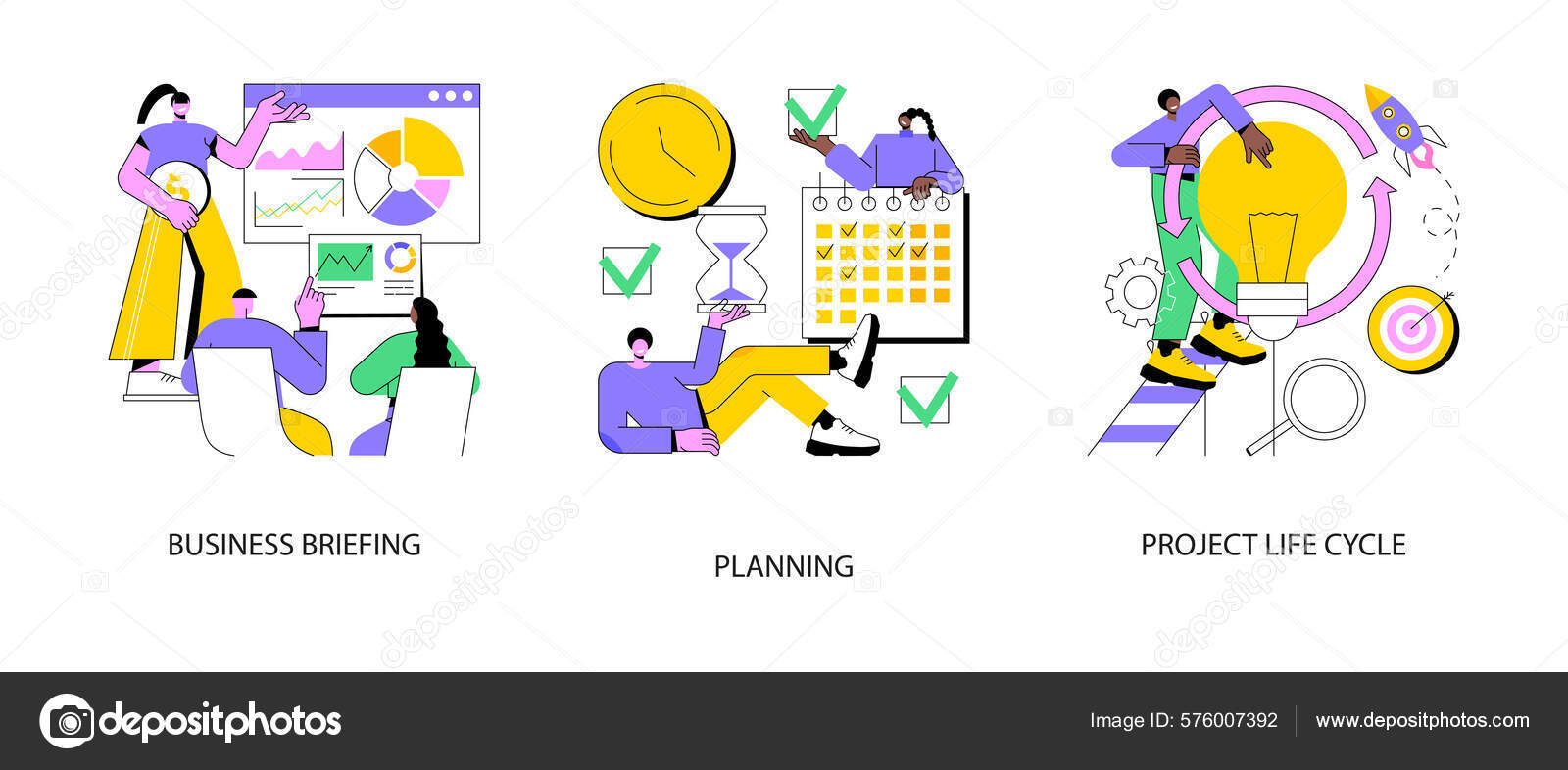 Project Management Abstract Concept Vector Illustration Set Business ...