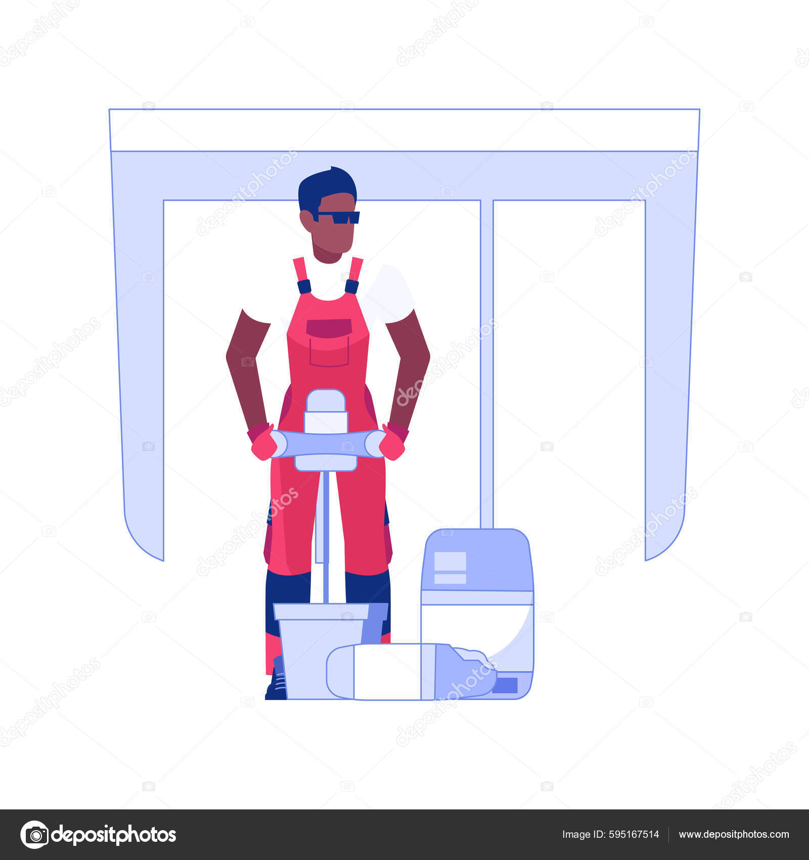 Prepare Tile Adhesive Isolated Concept Vector Illustration Contractor ...