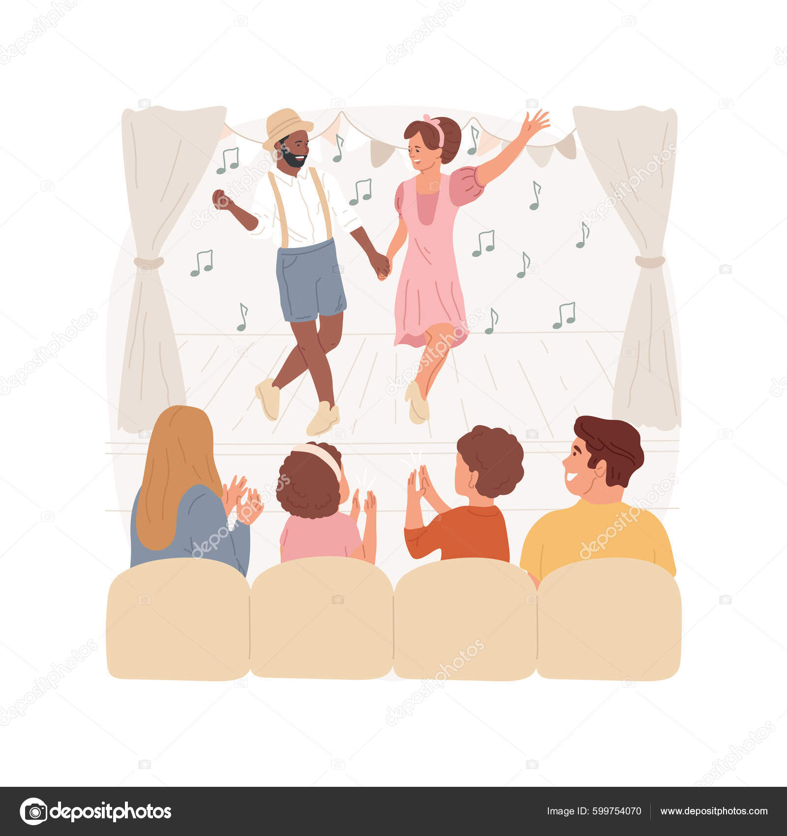Musical Isolated Cartoon Vector Illustration People Singing Dancing ...