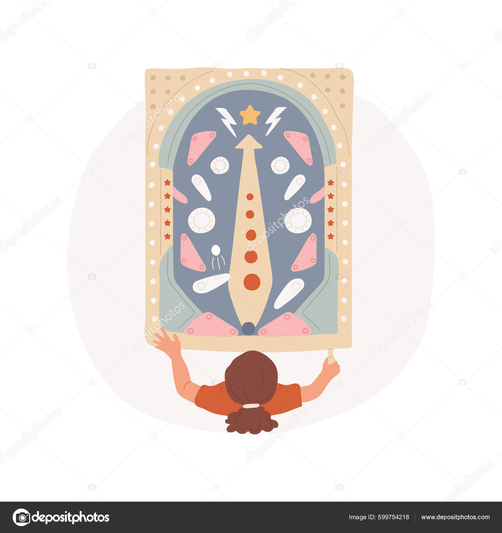 Pinball Isolated Cartoon Vector Illustration Pinball Machine Child ...