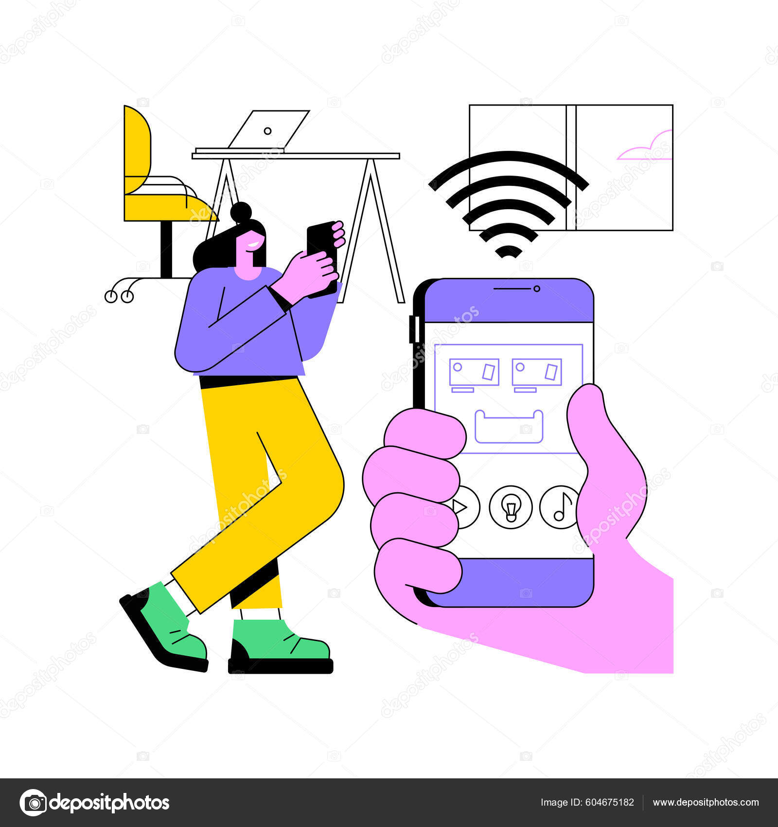Smart Office Isolated Cartoon Vector Illustrations Woman Working Smart ...