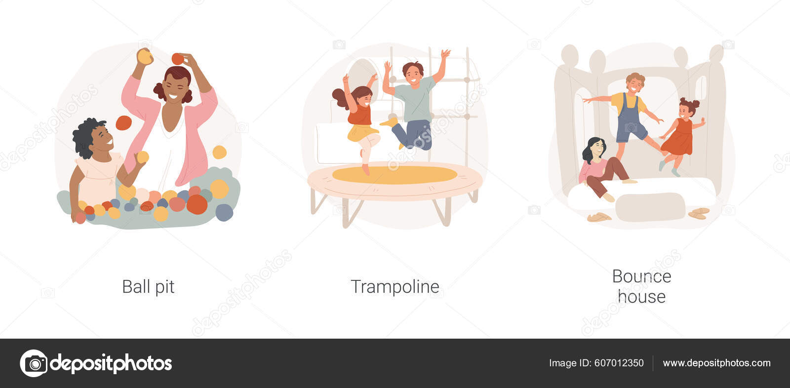 Indoor Playground Isolated Cartoon Vector Illustration Set Child ...