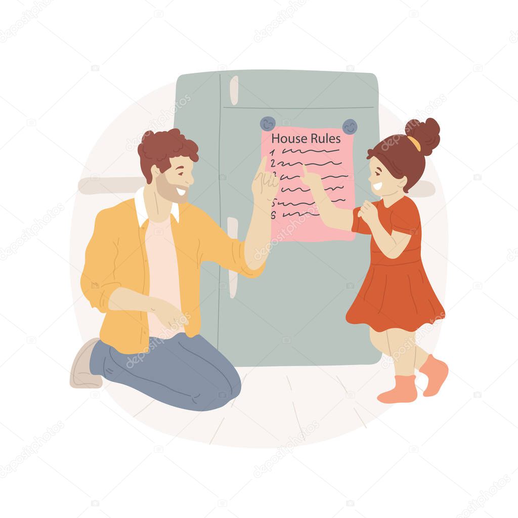 Reglas del hogar ilustración vectorial de dibujos animados aislados ...