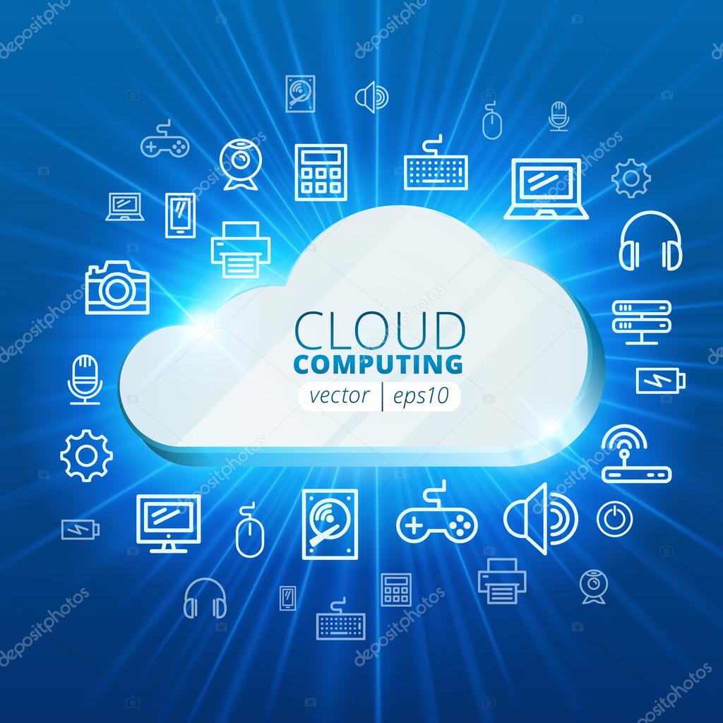 Cloud computing vector background Stock Vector Image by ©AntartStock ...
