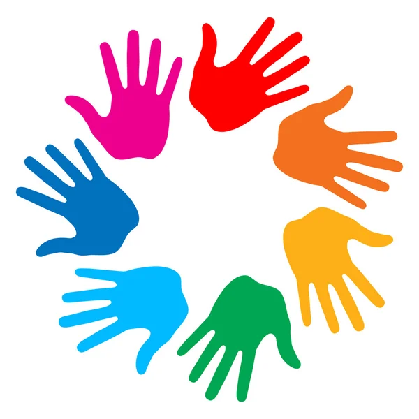 Colorful Five Hands Icon Stock Vector Image by ©artishokcs1 #50941095