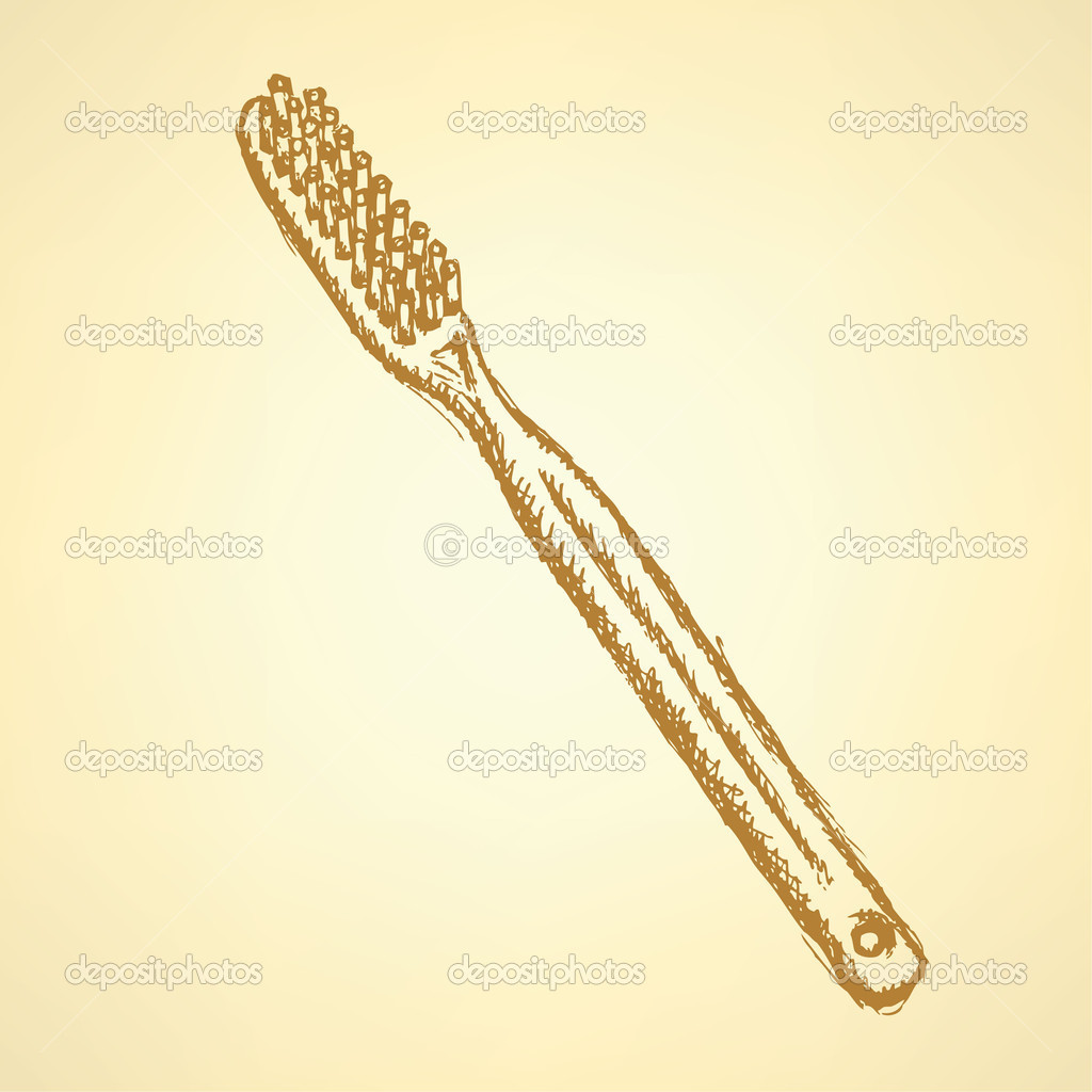 Sketch tooth brush, vector vintage background Stock Vector by ©kali13 ...