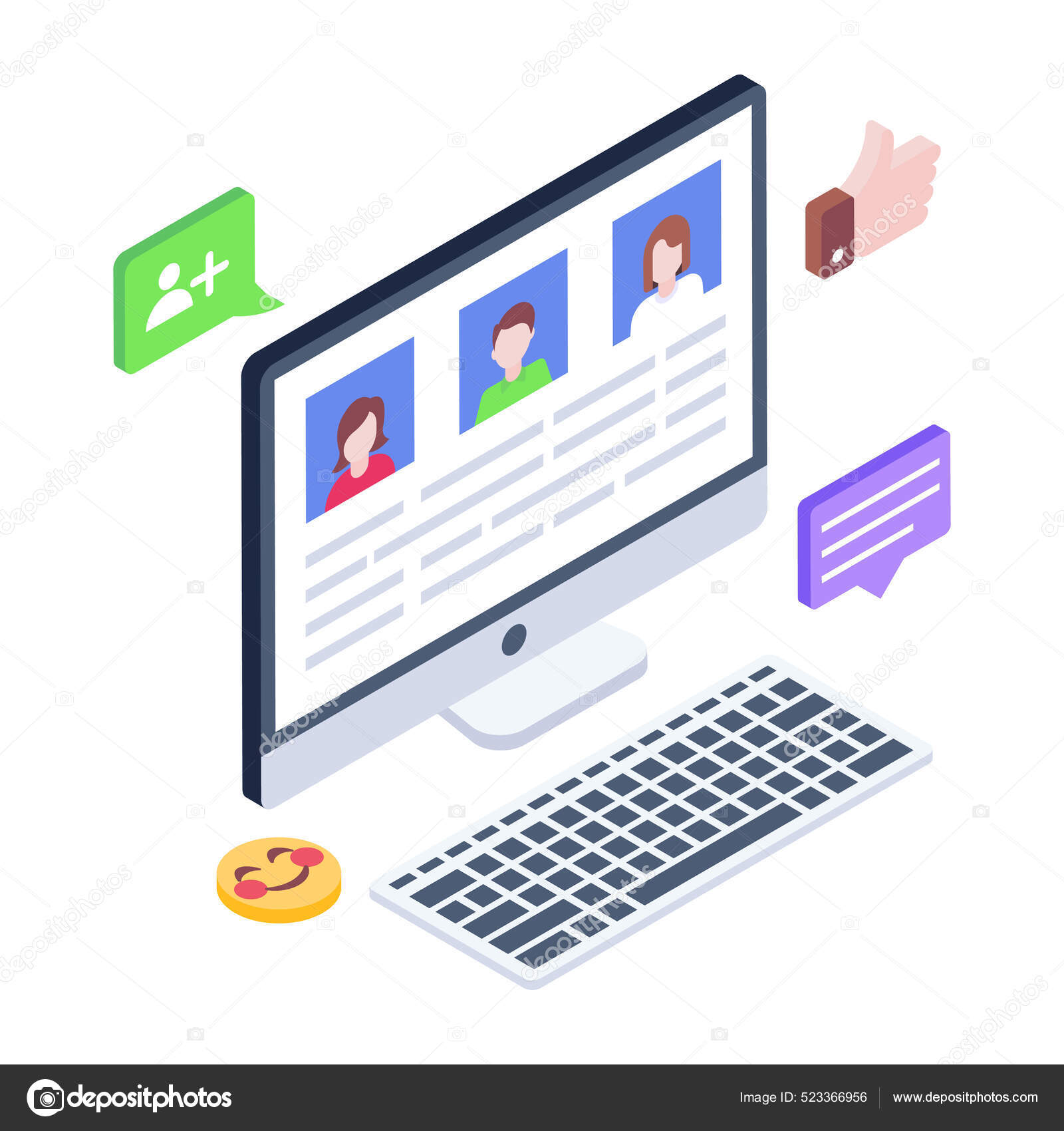 Online Interview Vector Illustration Stock Vector by ©smashingstocks ...