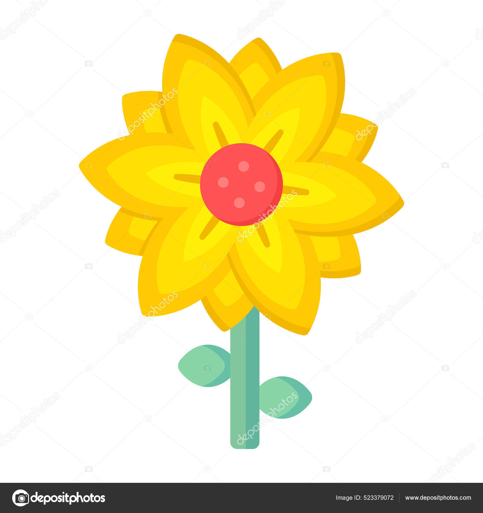 Ikon Bunga Kartun Dari Vektor Bunga Matahari Ilustrasi Untuk Desain ...