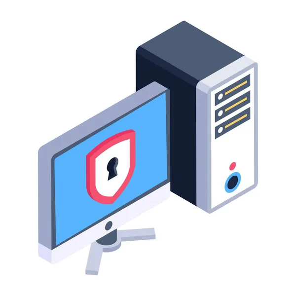 Computer Monitor Security System Vector Illustration Design Stock ...