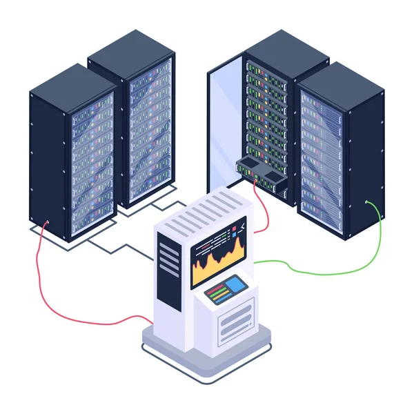 Server Room Servers Database Vector Illustration Graphic Design Stock ...