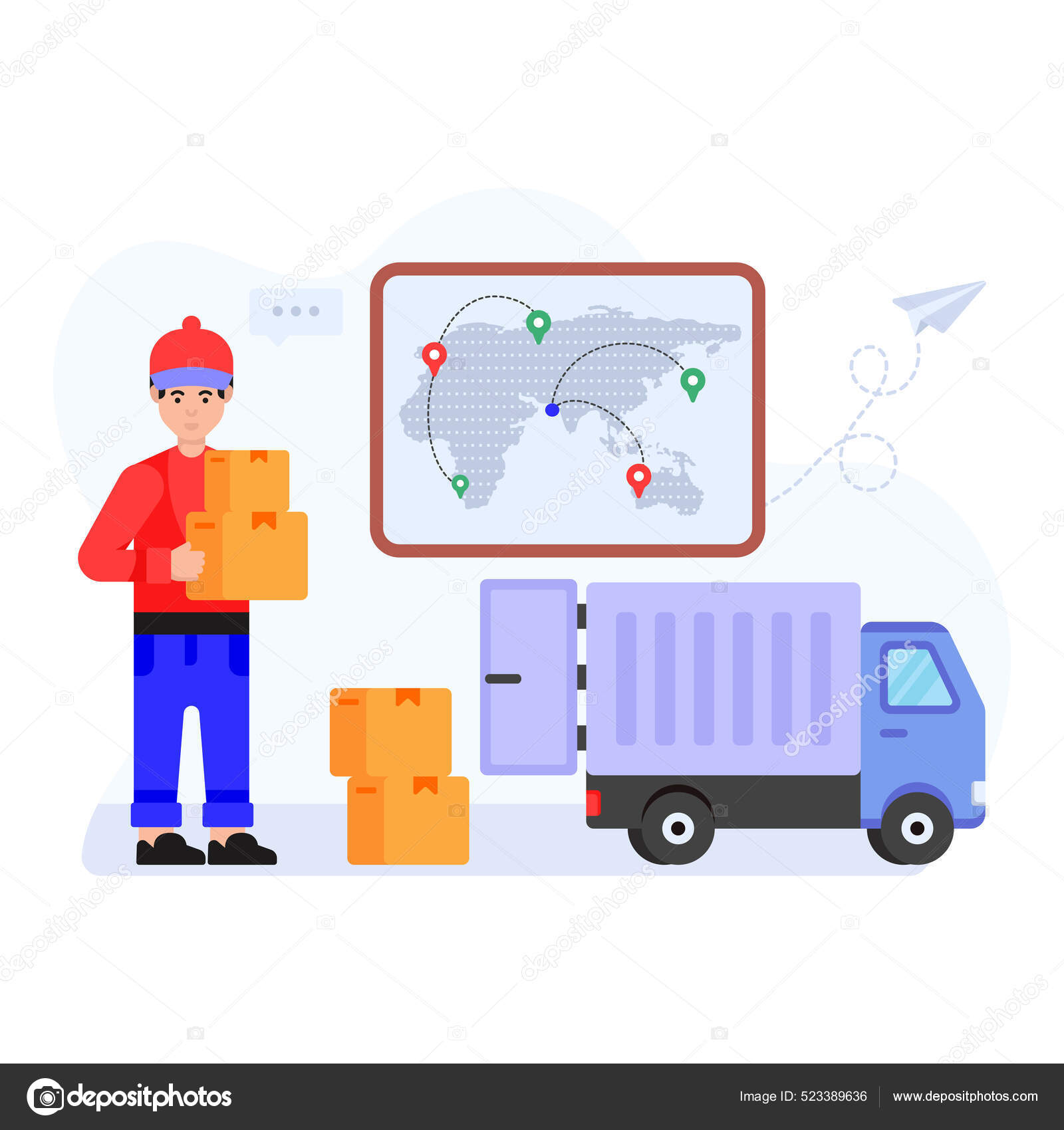 Image vectorielle Concept Logistique Illustration Vectorielle par ...