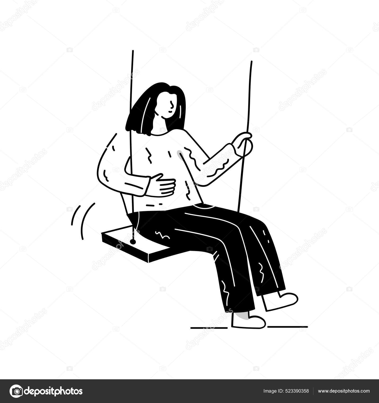 Vector Illustration Woman Sitting Chair Stock Vector By ©smashingstocks