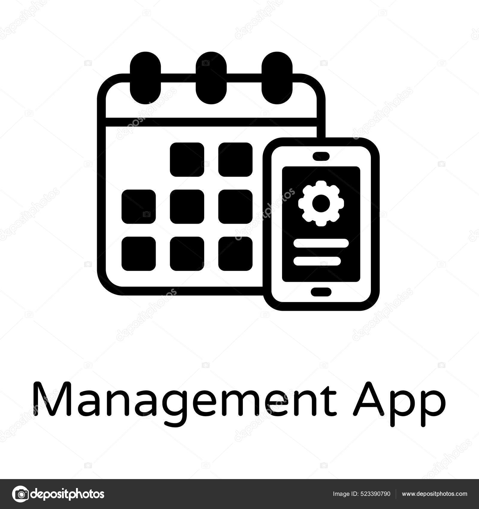 Planning Book Icon White Background Outline Vector Illustration Stock ...