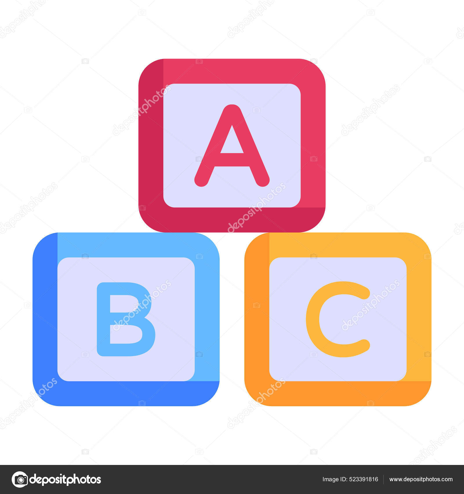 Abc Cubes Vector Illustration Isolated White Stock Vector by ...