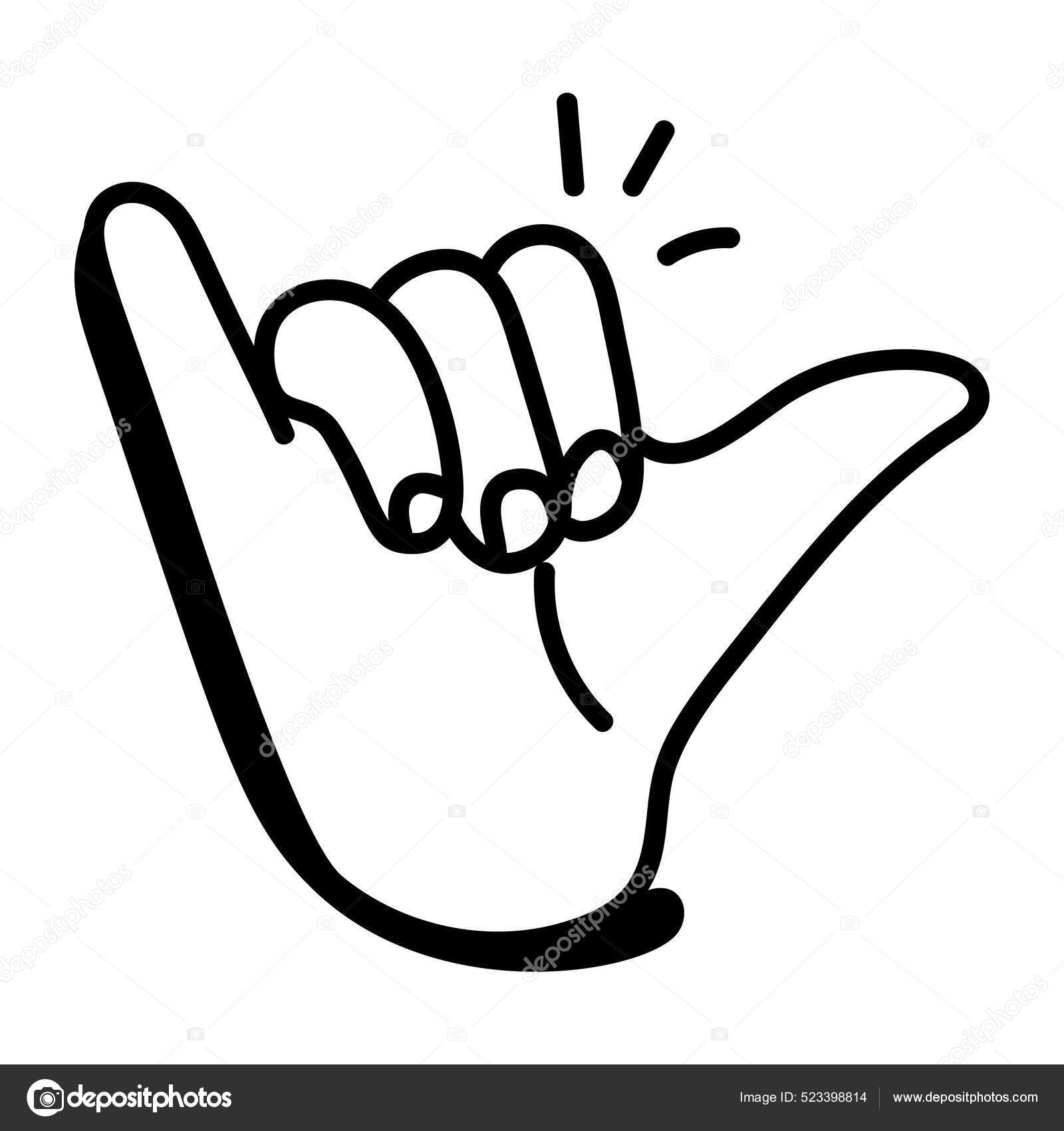 Mano Con Gesto Del Símbolo Paz Ilustración Vectorial Vector de stock ...