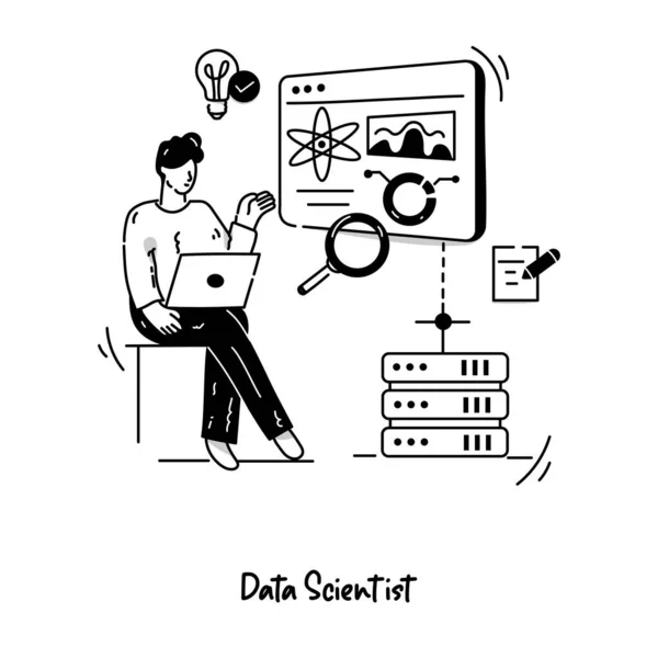 Data Scientist Cartoon Vector Illustration Stock Vector by ...