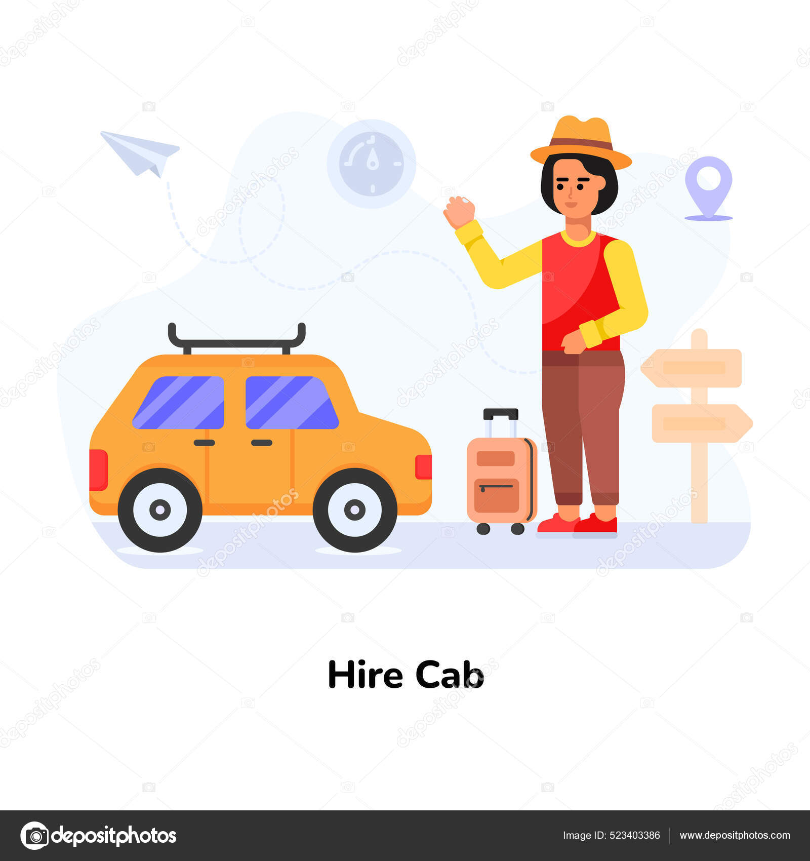 Road Trip Vector Illustration Stock Vector by ©smashingstocks 523403386