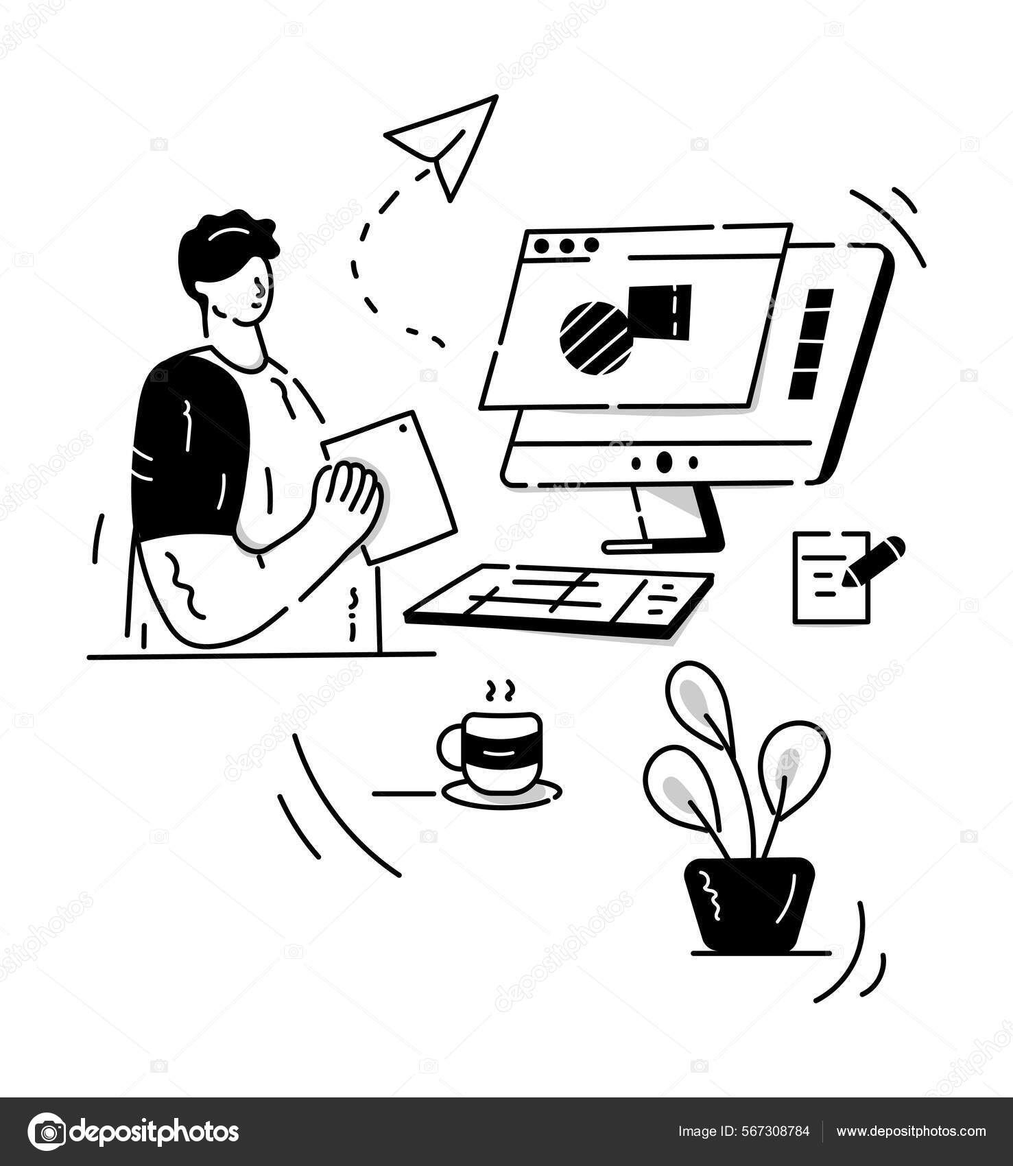 Graphic Designer Cartoon Vector Illustration Vector de stock #567308784 ...