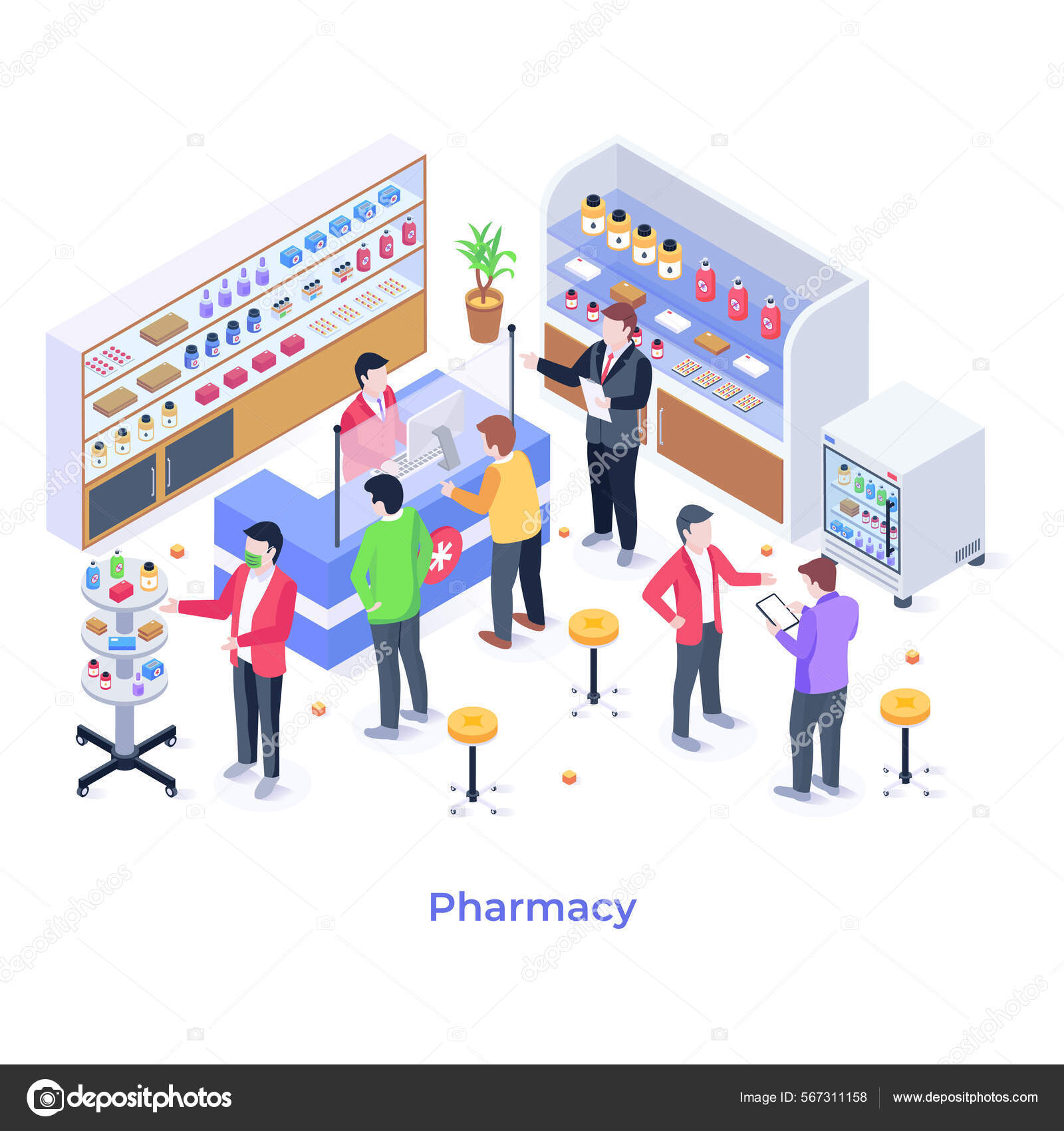 Pharmacy Cartoon Vector Illustration Stock Vector Image by ...