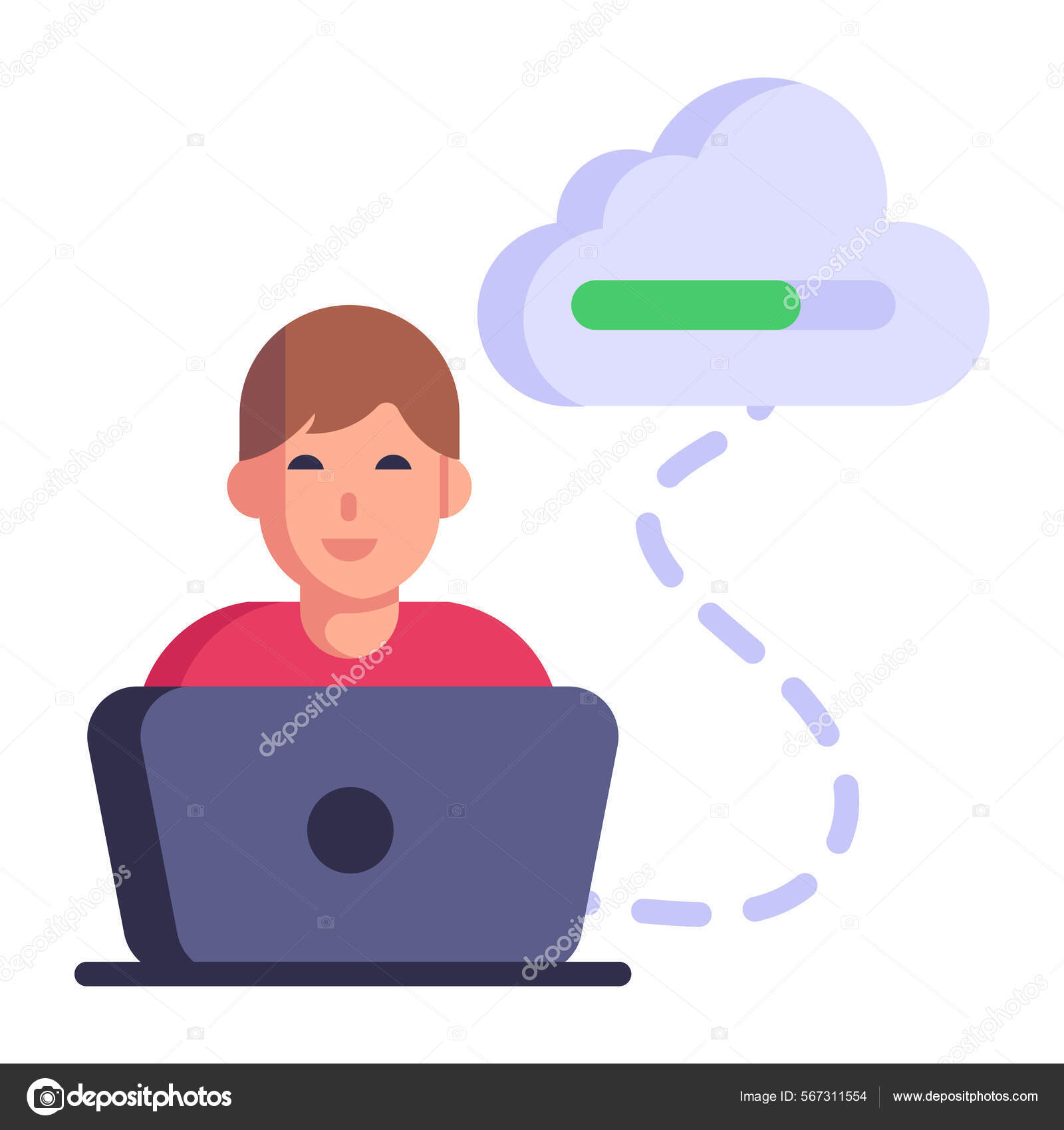 Cloud Computing Cartoon Vector Illustration Vector de stock #567311554 ...