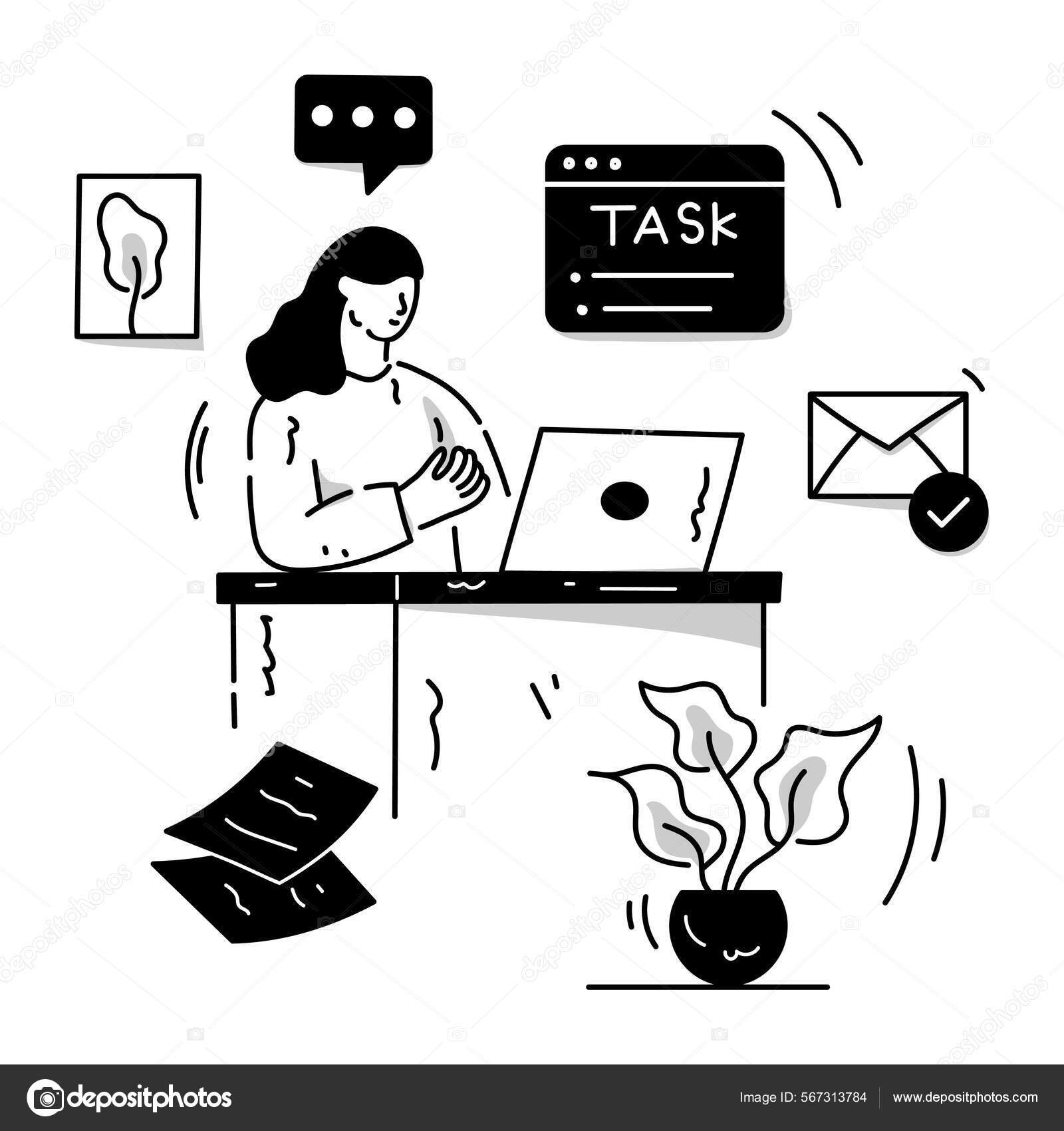 Workplace Cartoon Vector Illustration Stock Vector by ©smashingstocks ...