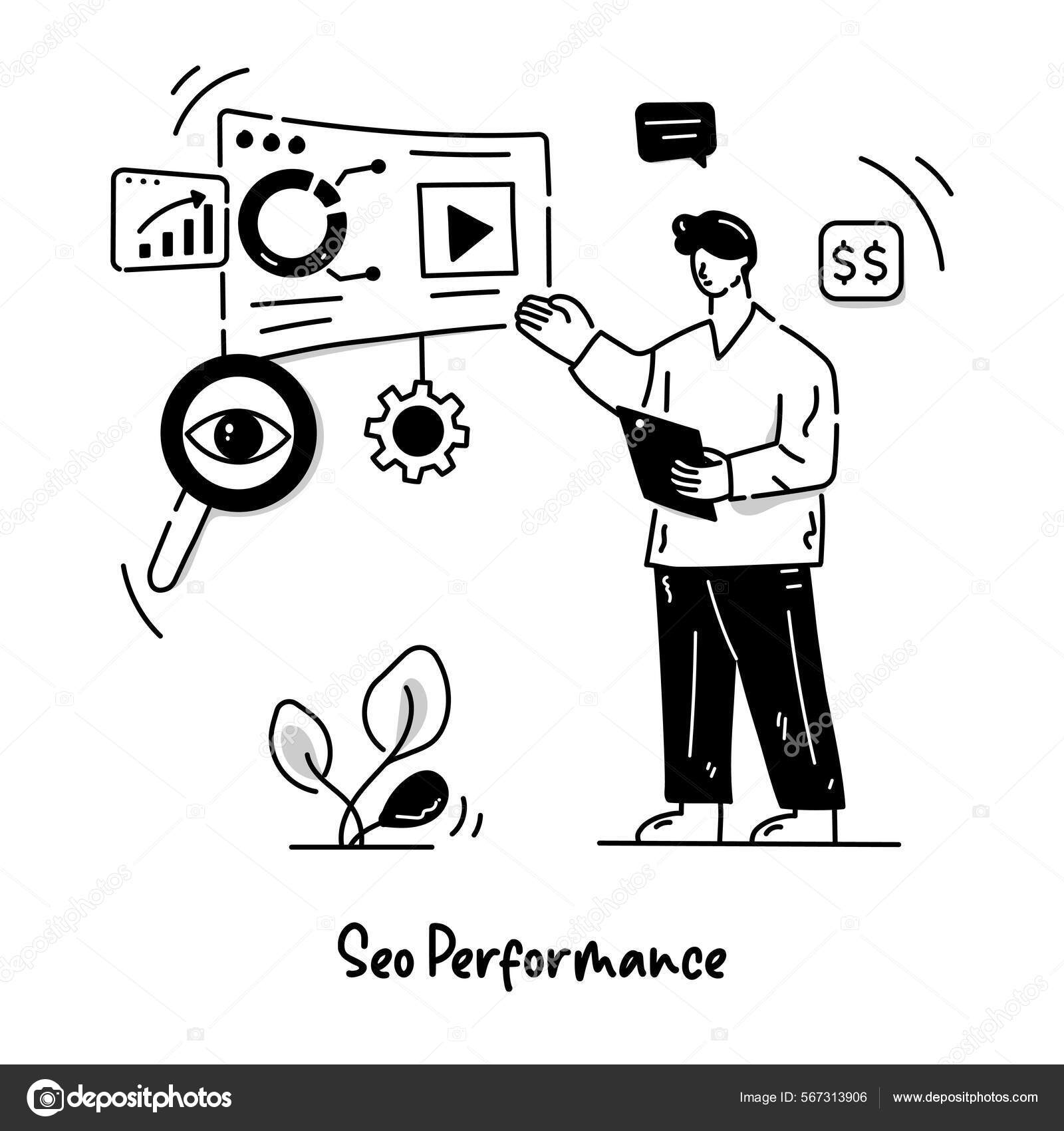 Seo Performance Cartoon Vector Illustration Stock Vector by ...