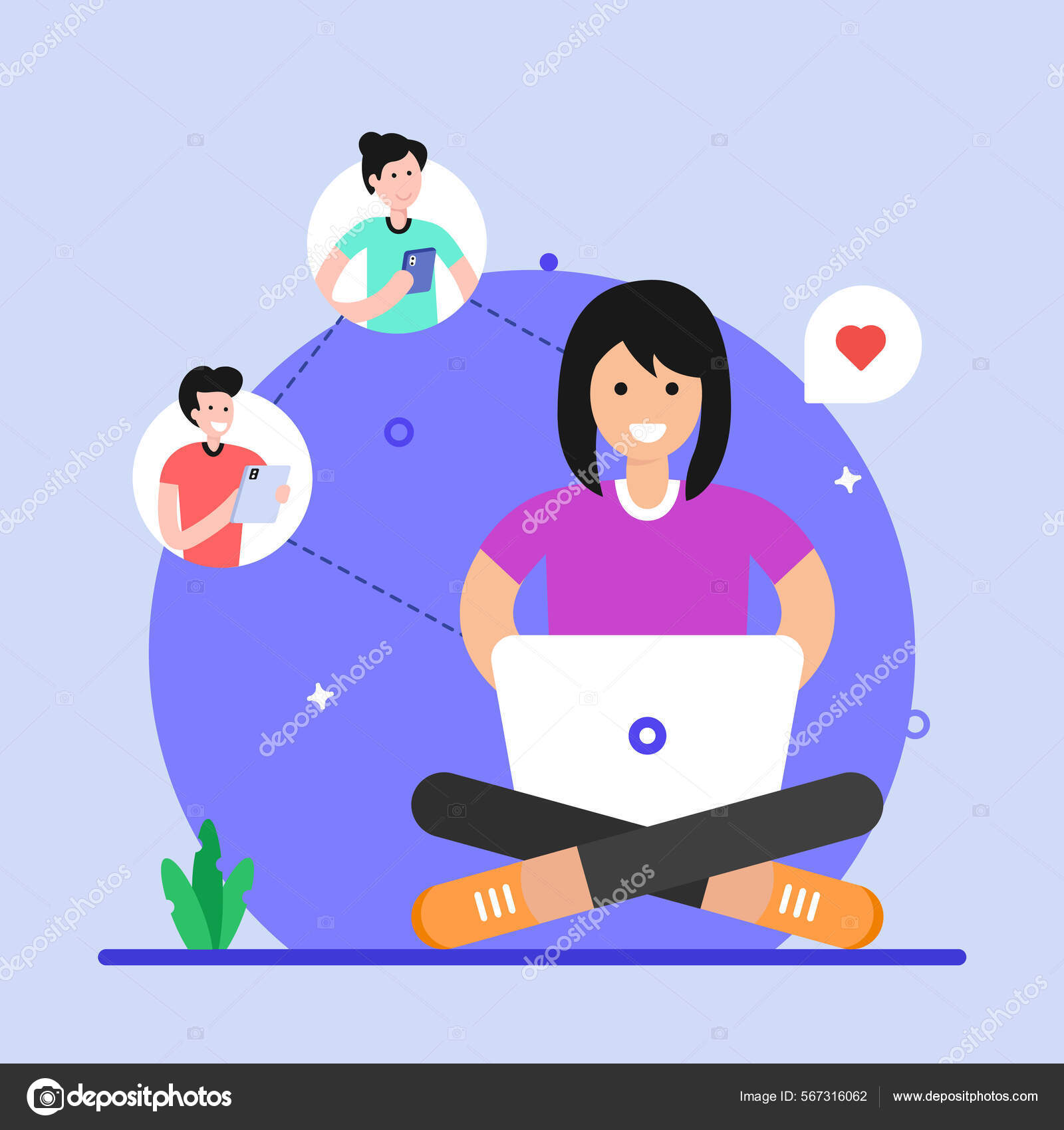 Social Network Cartoon Vector Illustration Vector de stock #567316062 ...