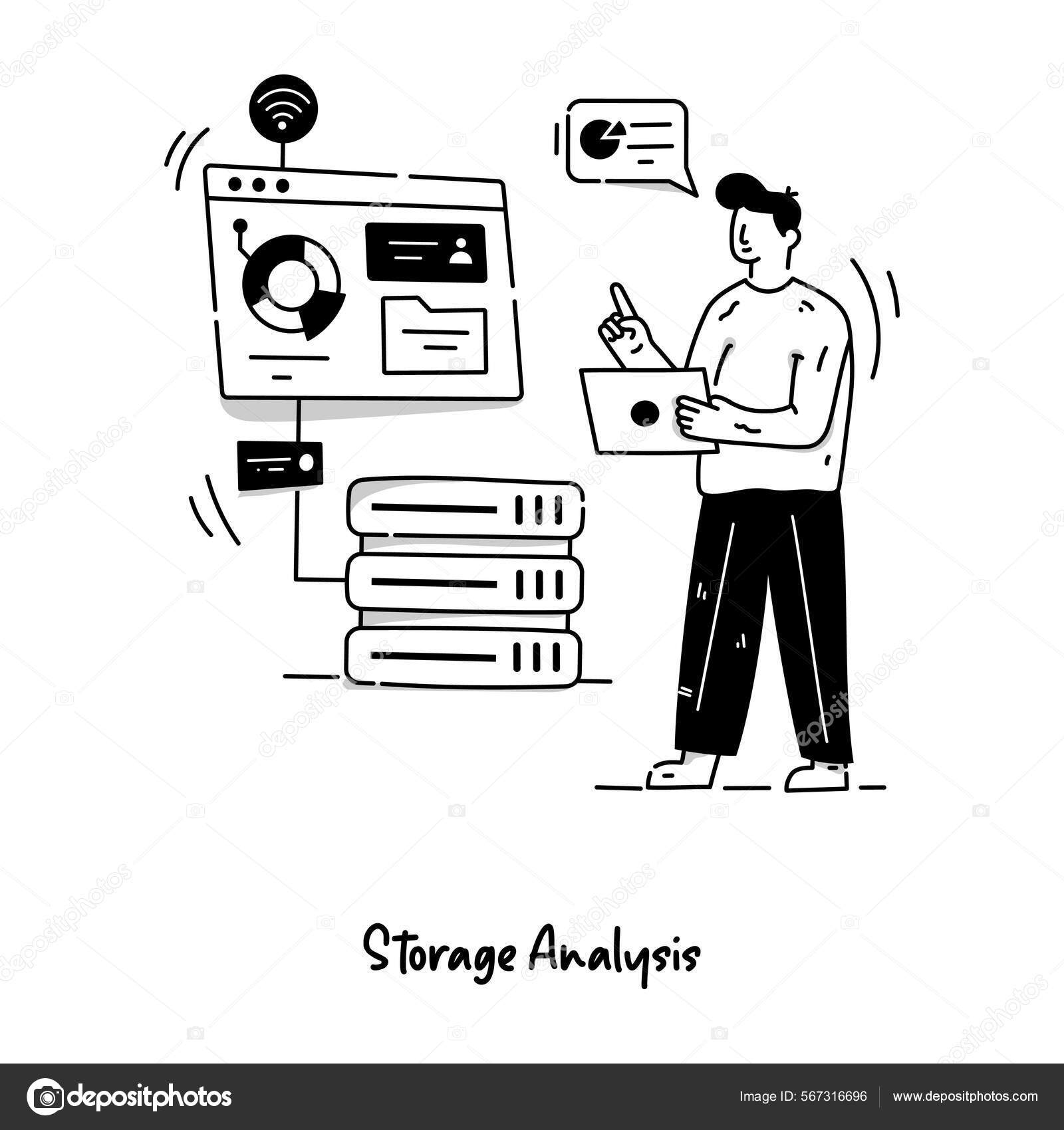 Image vectorielle Analyse Stockage Dessin Animé Illustration ...