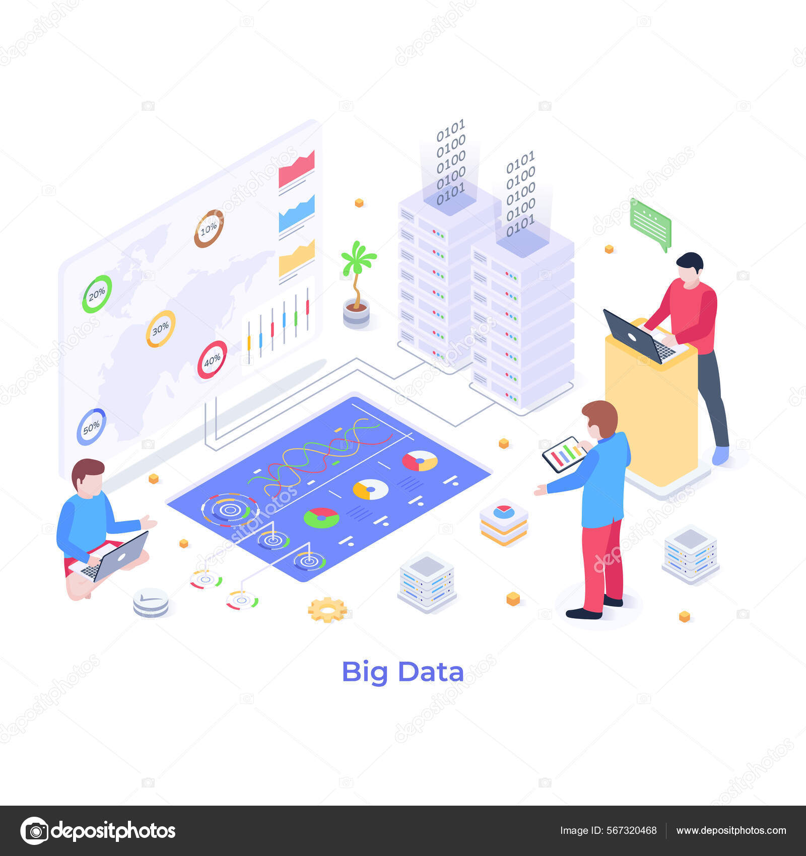 Big Data Cartoon Vector Illustration Stock Vector by ©smashingstocks ...