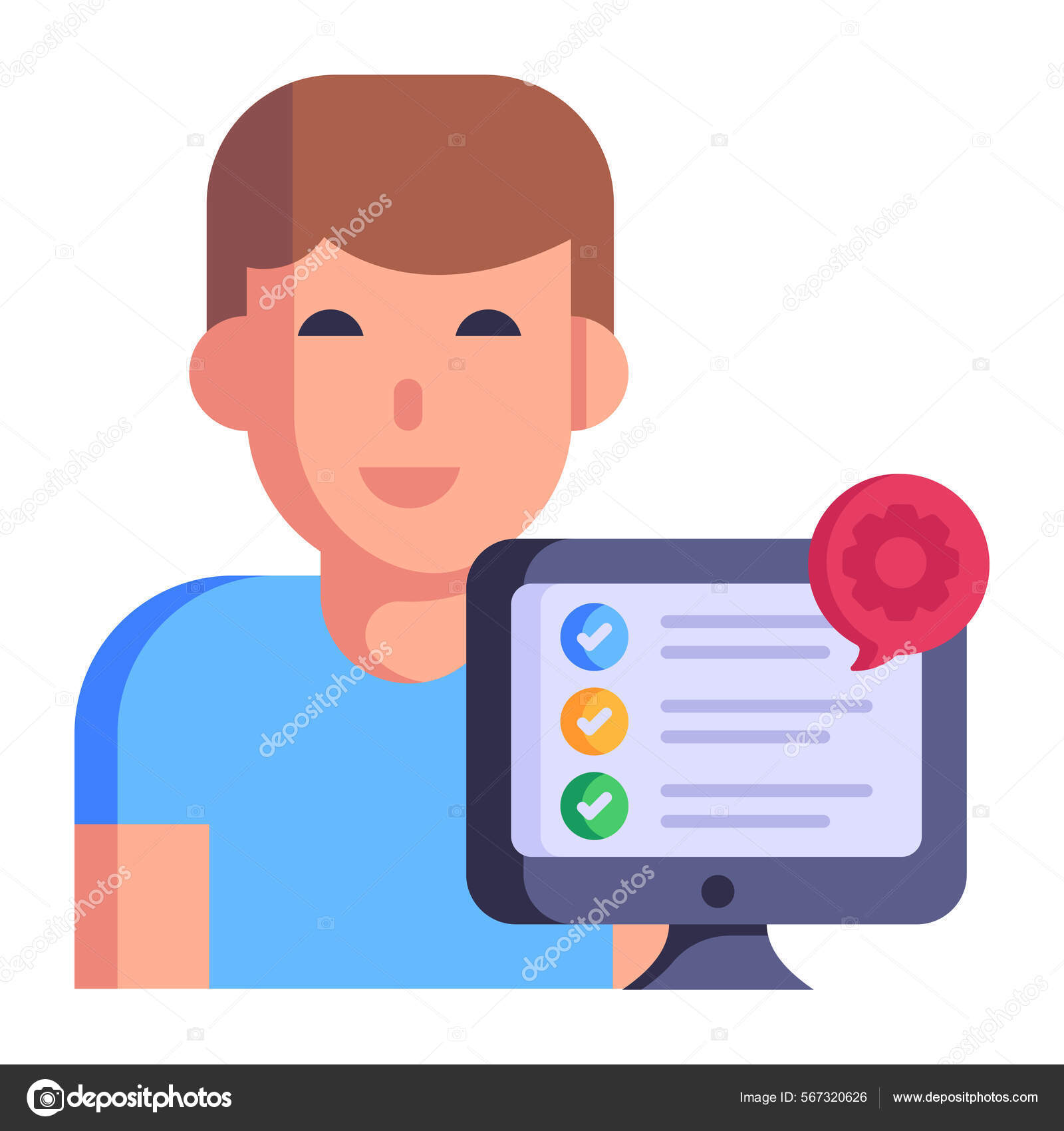 Desenho Animado Automação Teste Ilustração Vetorial Vetor de ...