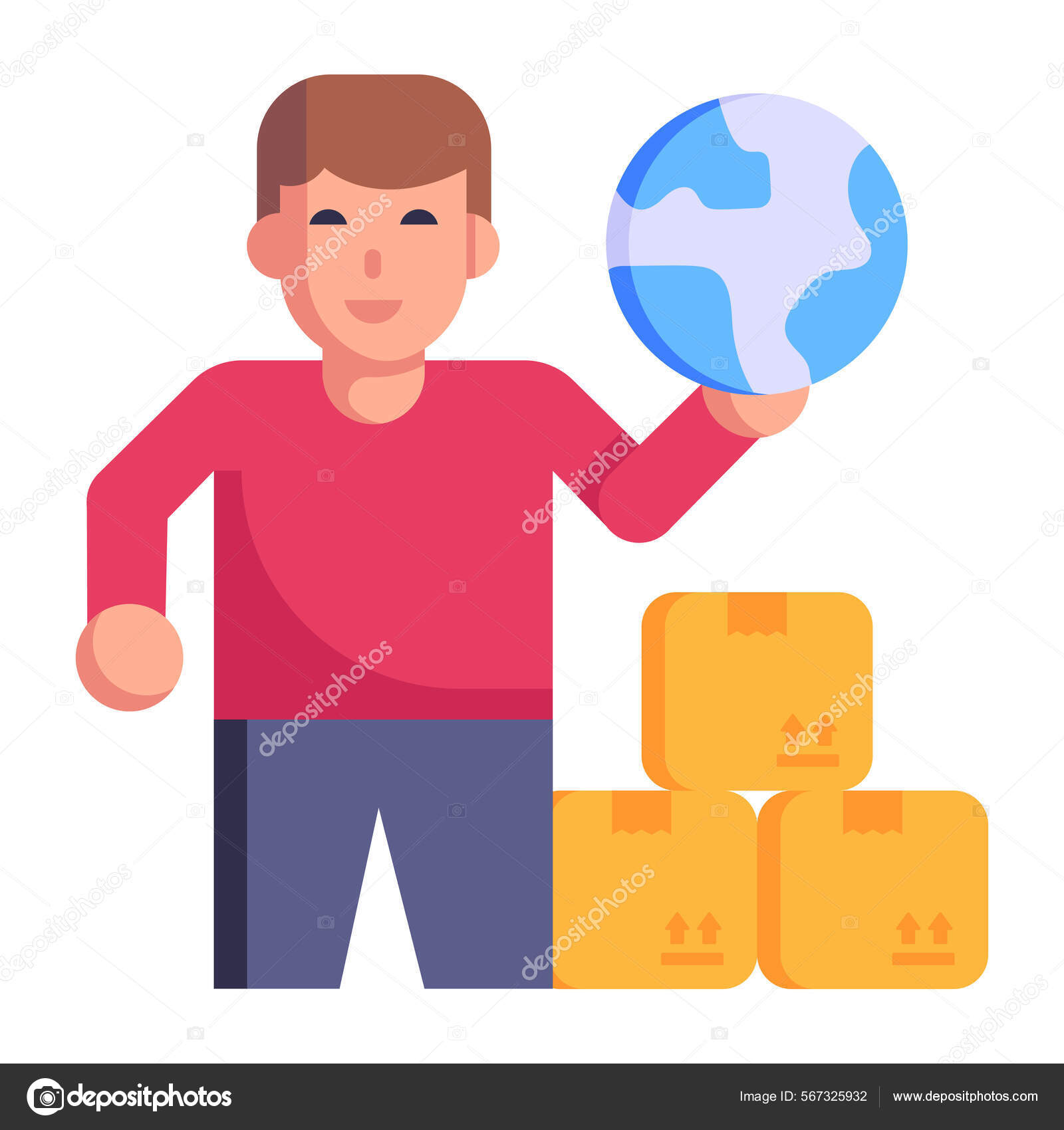 Global Logistics Cartoon Vector Illustration Stock Vector Image by ...