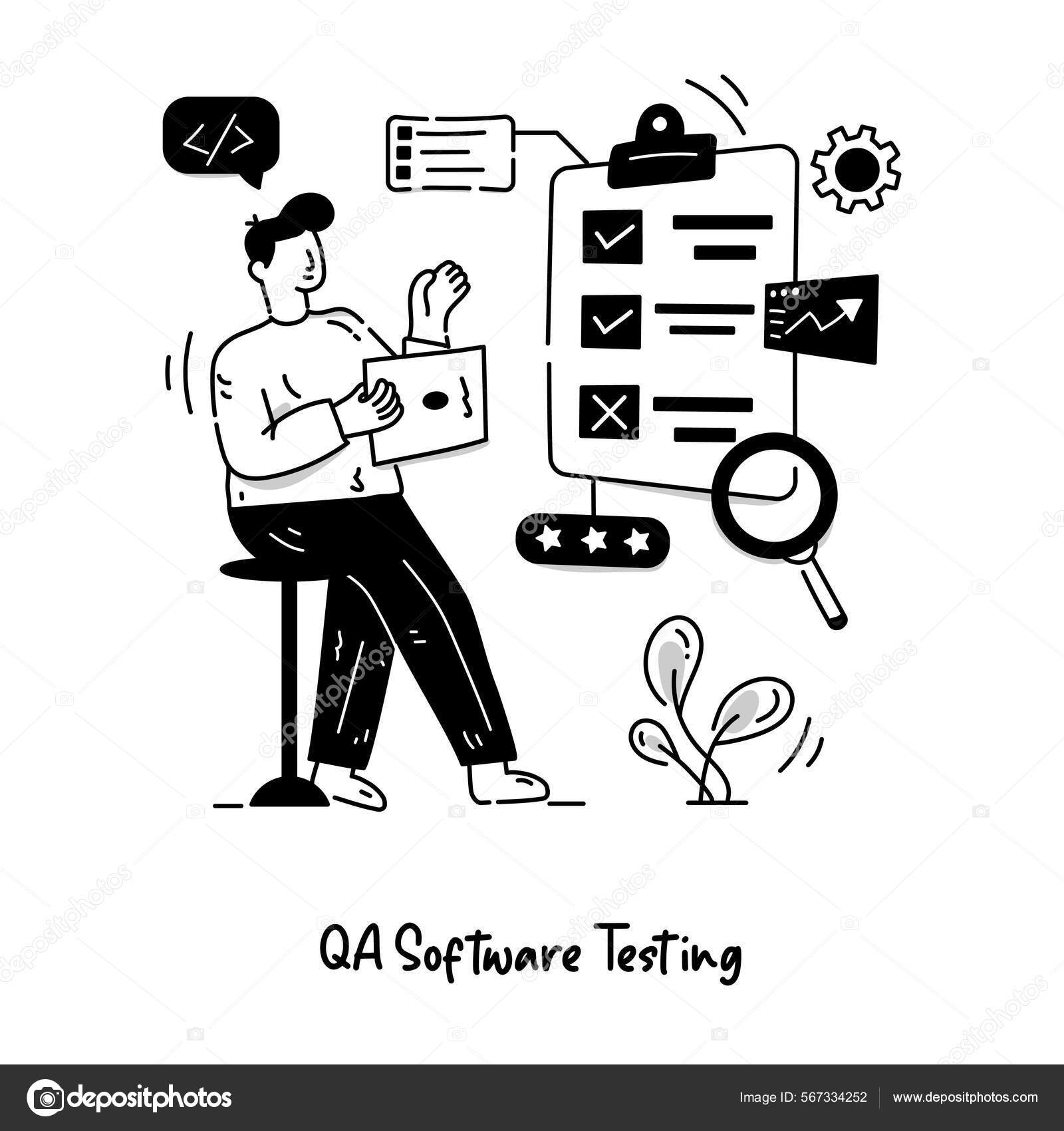 Software Testing Cartoon Vector Illustration Stock Vector by ...