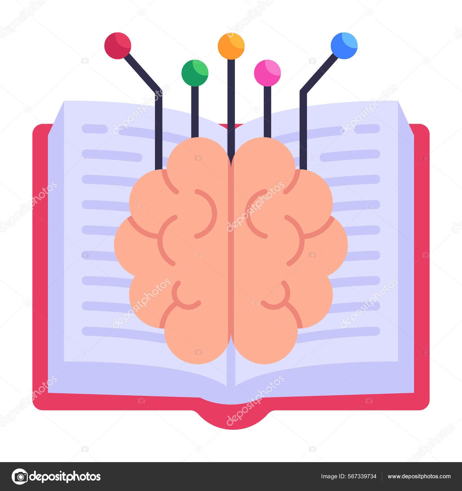 Smart Book Tecknad Film Vektor Illustration — stockvektor av ...