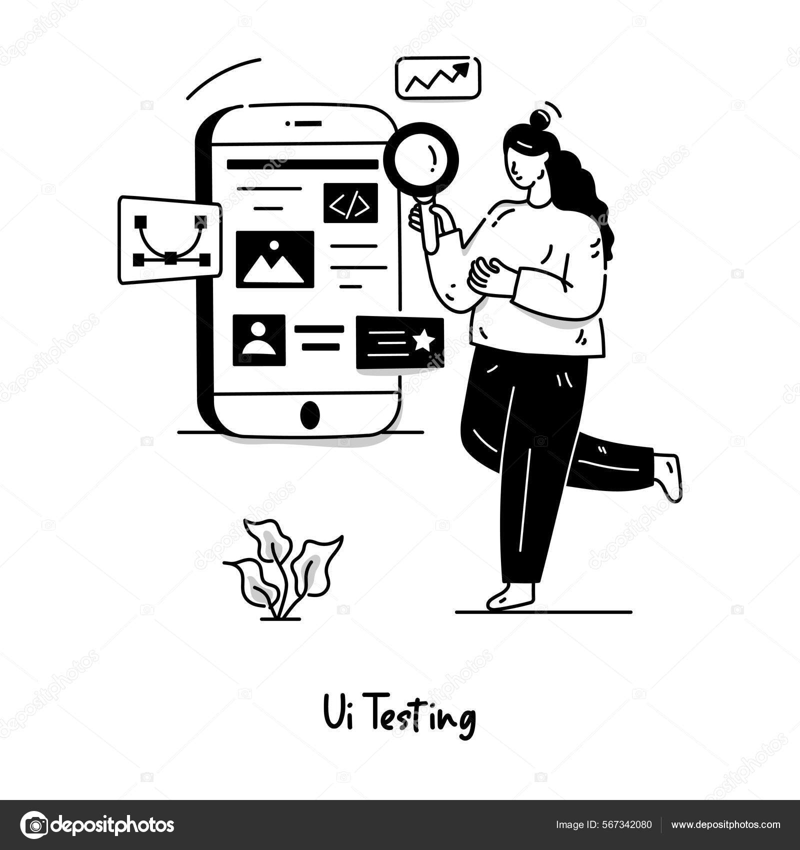 Testing Cartoon Vektorillustration Stock-Vektorgrafik von ...