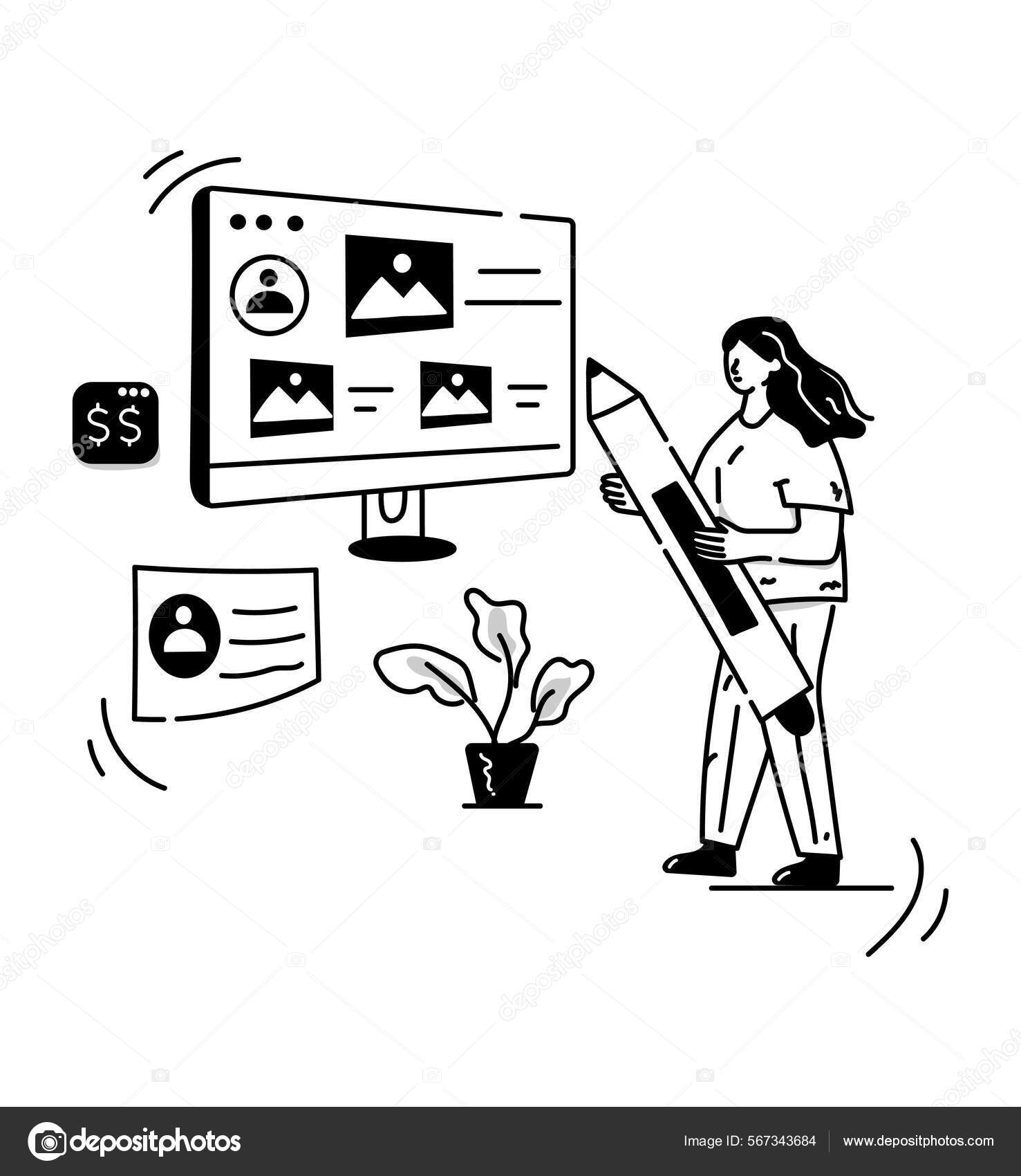 Editar Dibujos Animados Diseño Ilustración Vectorial Vector de stock ...