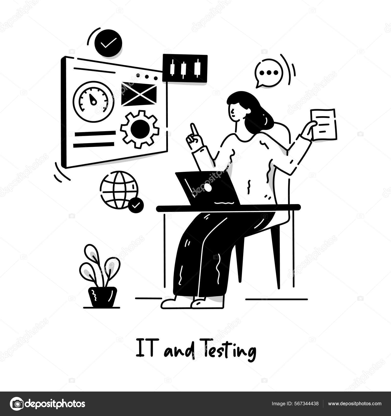 Desenhos Animados Teste Ilustração Vetorial Vetor de ©smashingstocks ...