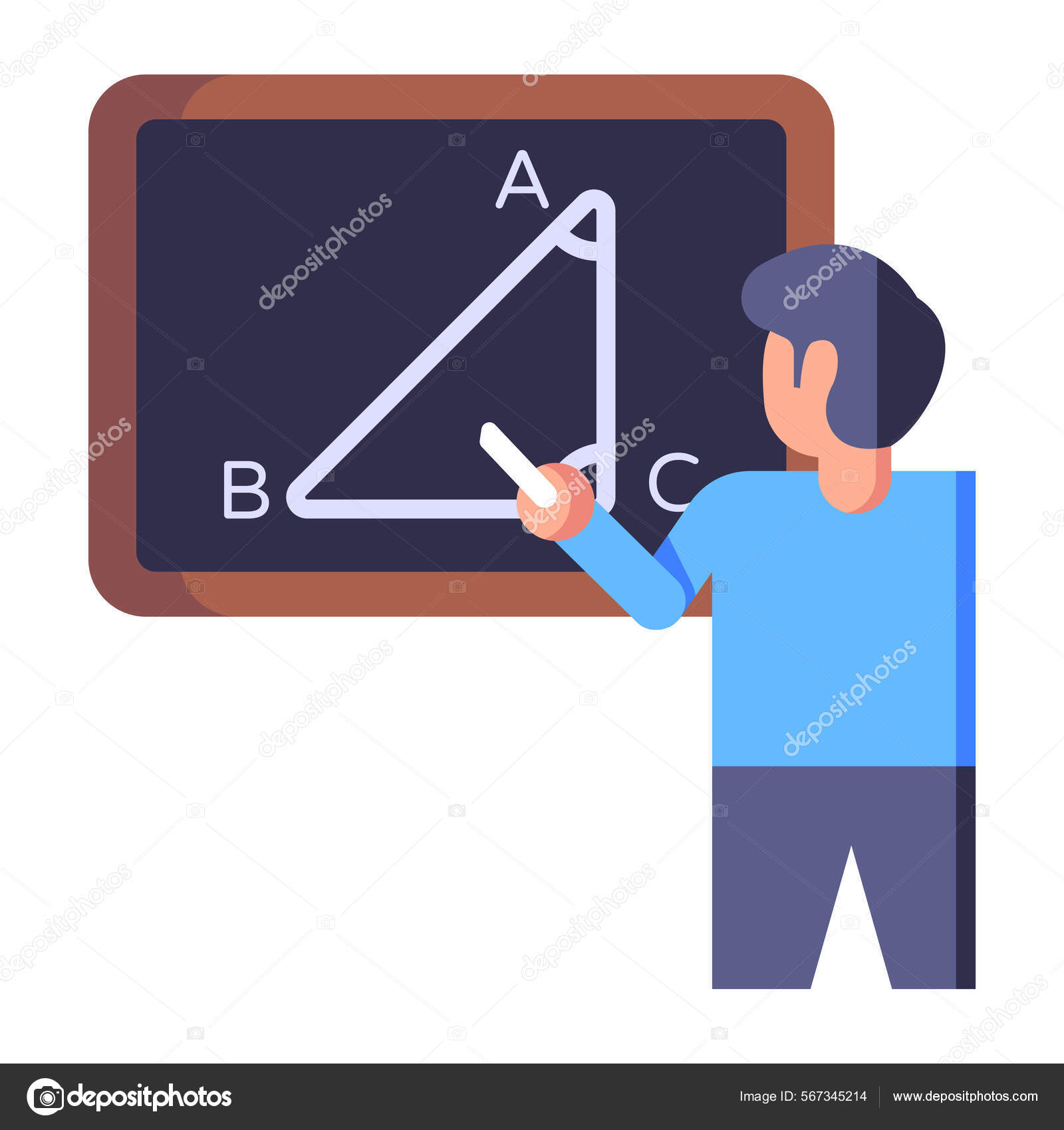 Maths Teacher Cartoon Vector Illustration Stock Vector by ...